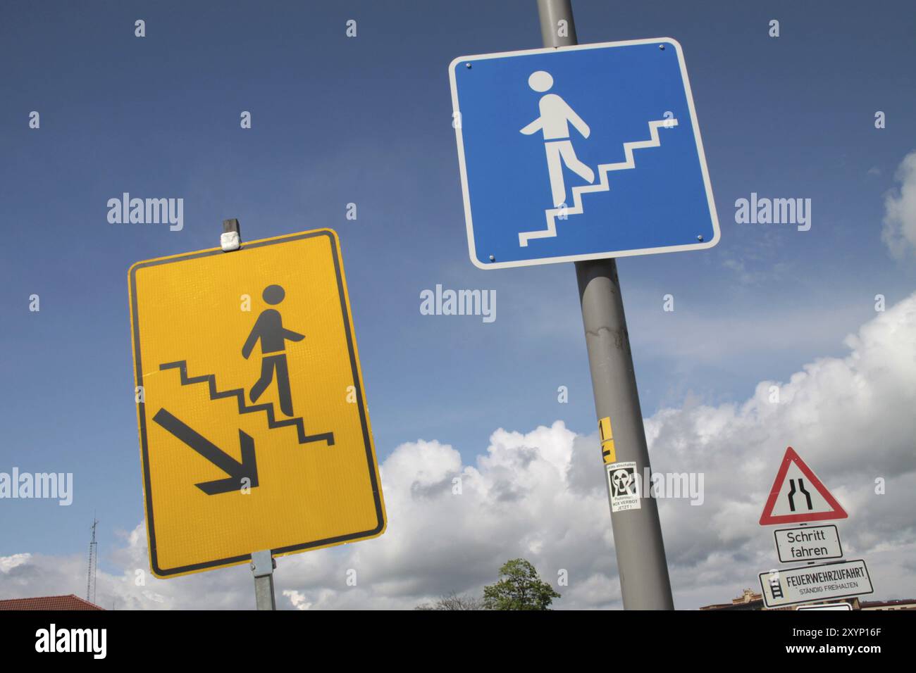 Pedestrian subway signs Stock Photo - Alamy