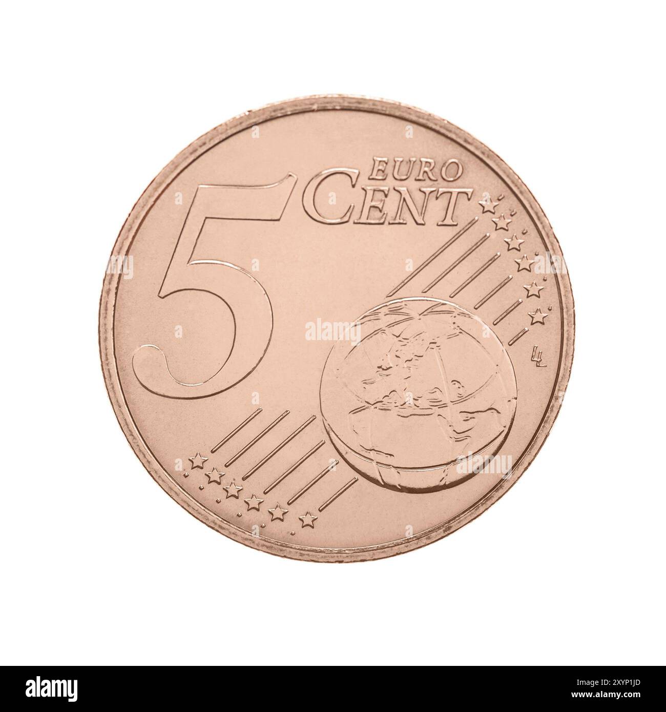 Five euro cents coin, isolated on white Stock Photo - Alamy