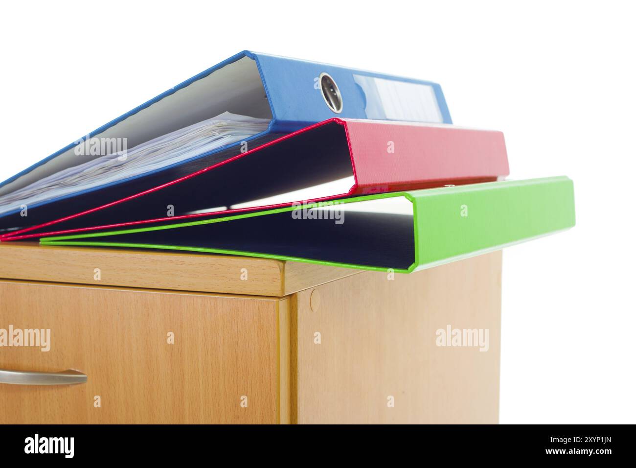 Filing cabinet and folders isolated over white background Stock Photo ...