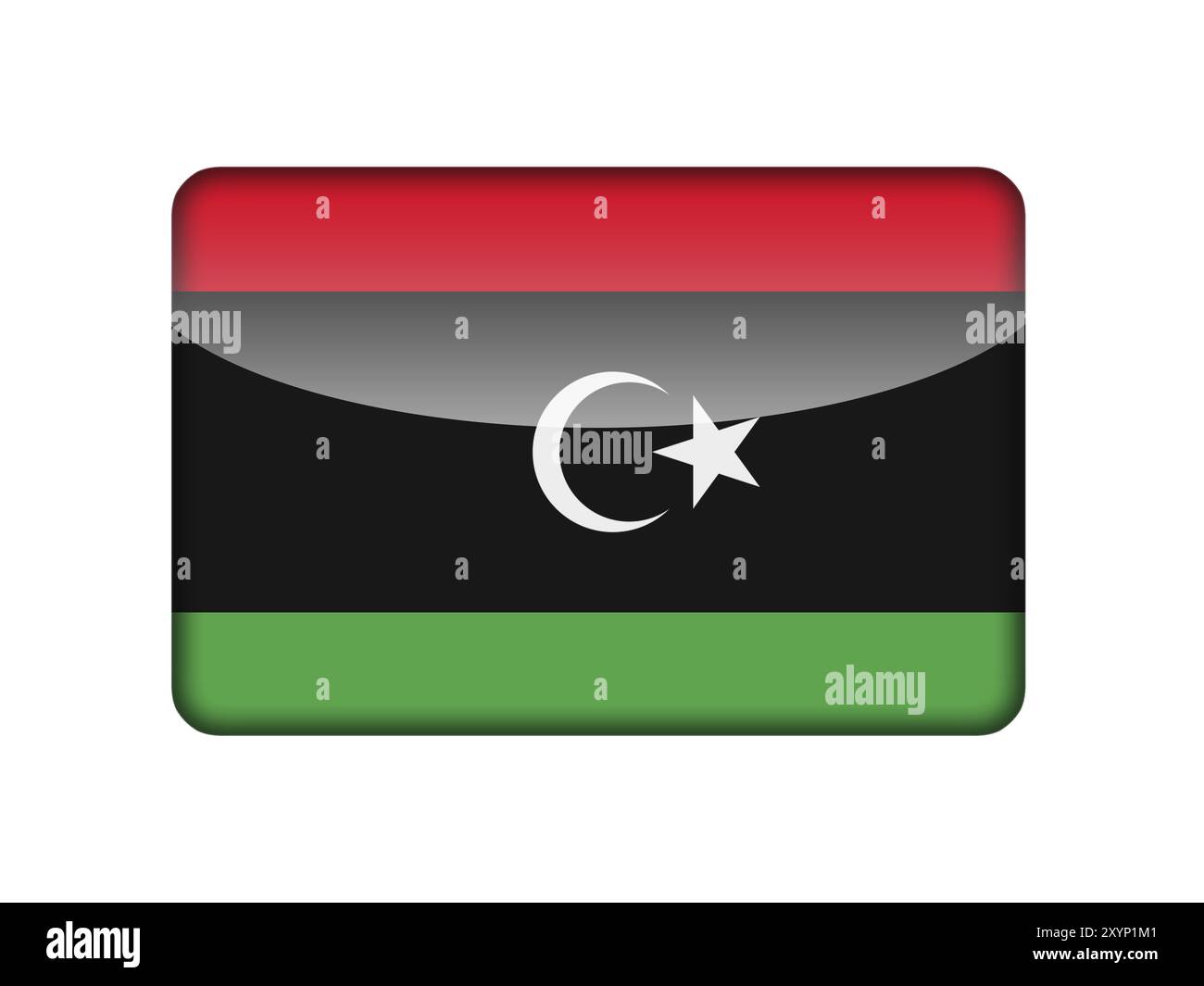 The Libyan flag in the form of a glossy icon Stock Photo - Alamy