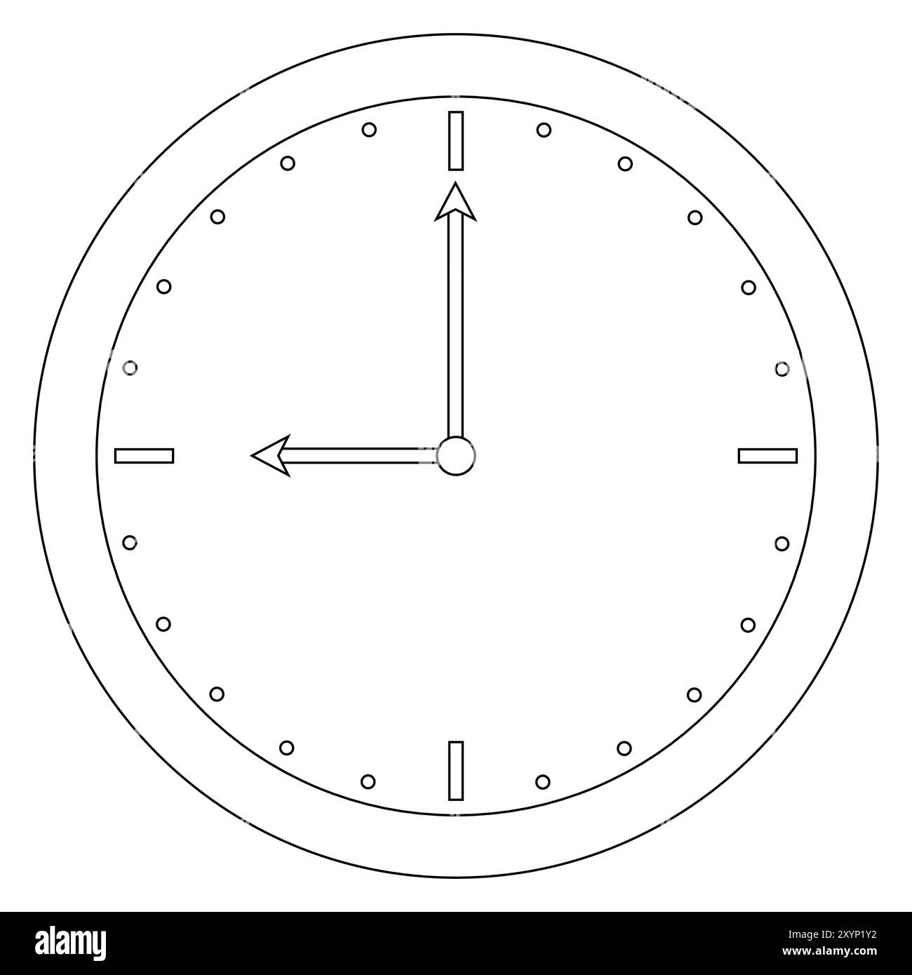 Black simple wall clock watch Black and White Stock Photos & Images - Alamy
