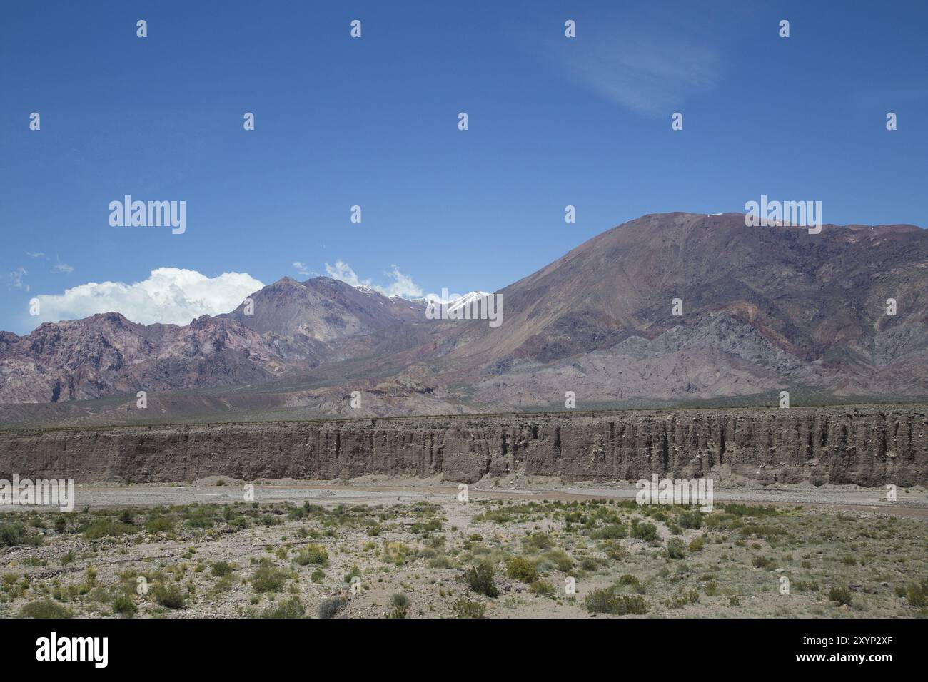 Landscape along National Route 7 through Andes moutain range close to ...