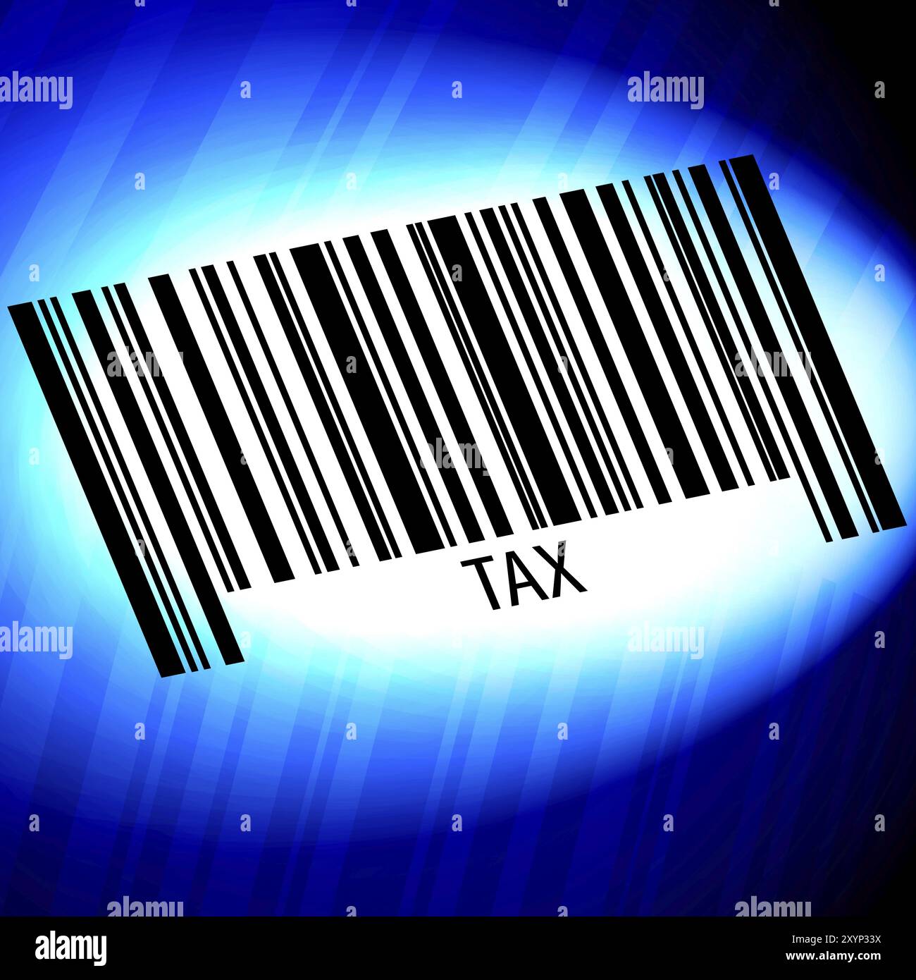 Tax, barcode with blue Background Stock Photo - Alamy