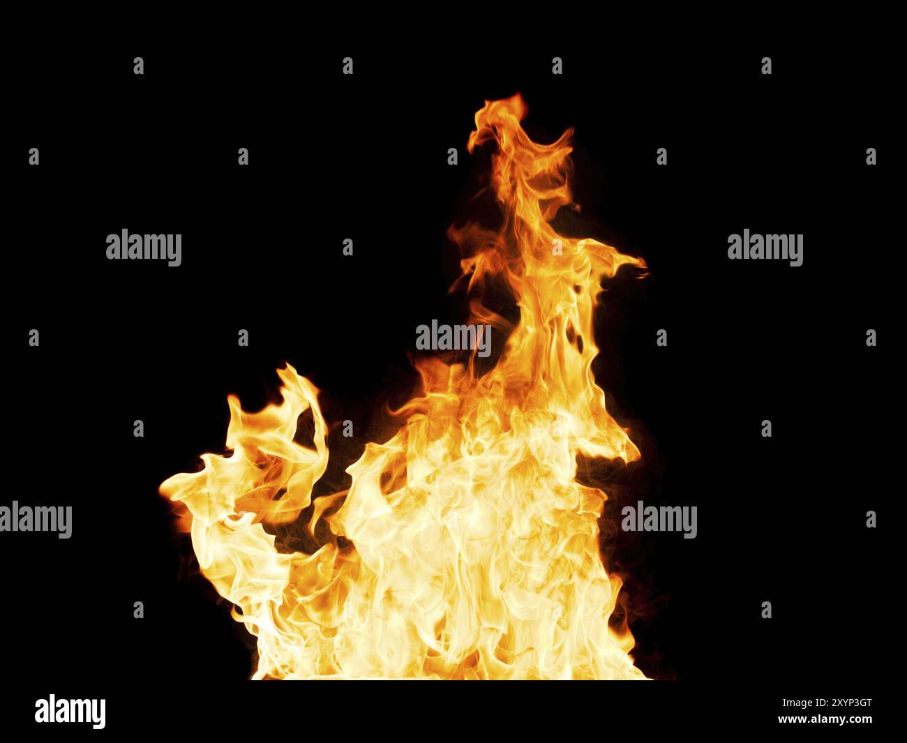 Fire flames, isolated on black background. Real photo Stock Photo - Alamy