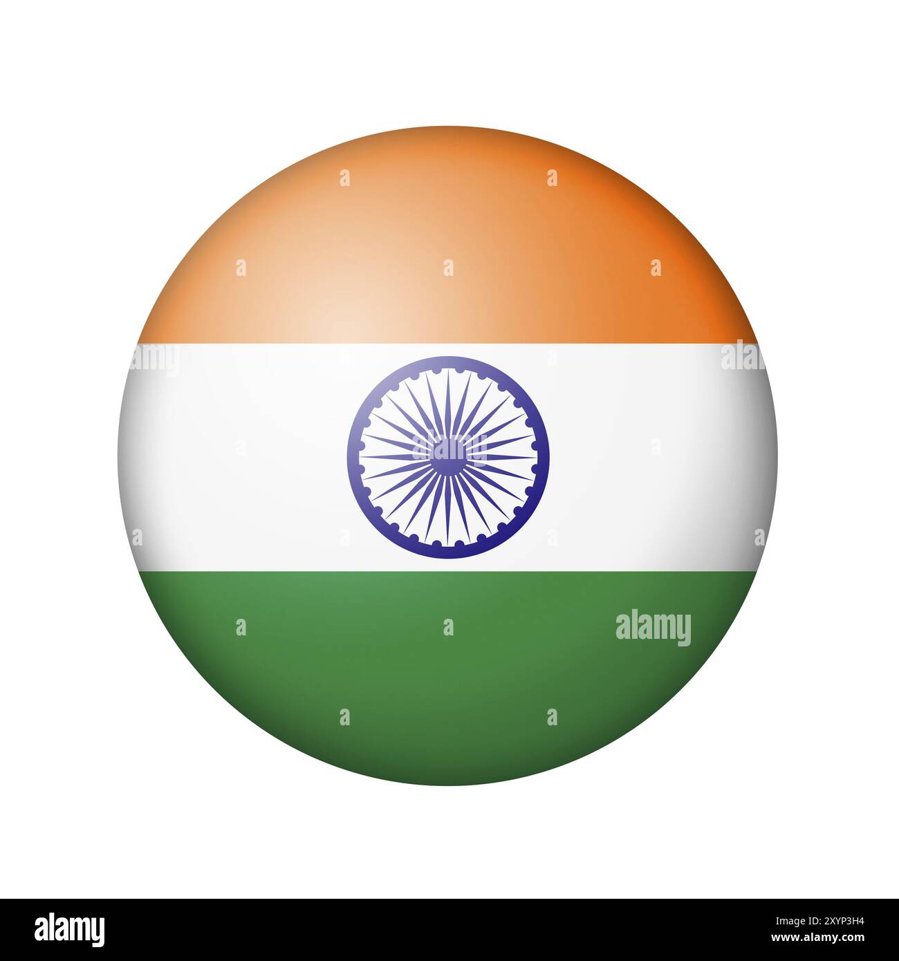 The Indian flag. Round matte icon. Isolated on white background Stock ...