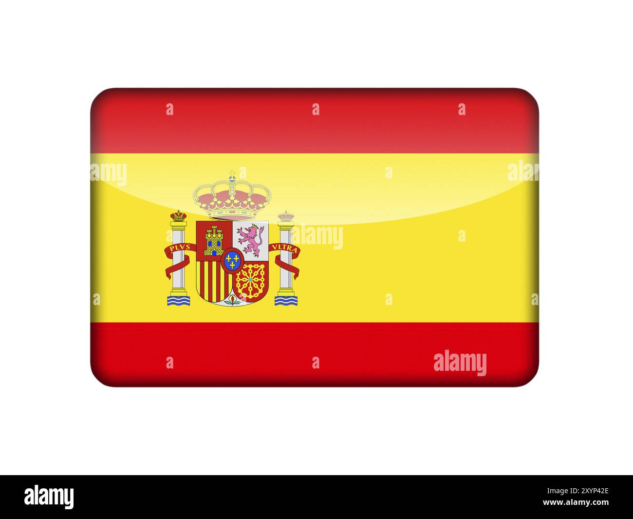 The Spanish flag in the form of a glossy icon Stock Photo - Alamy