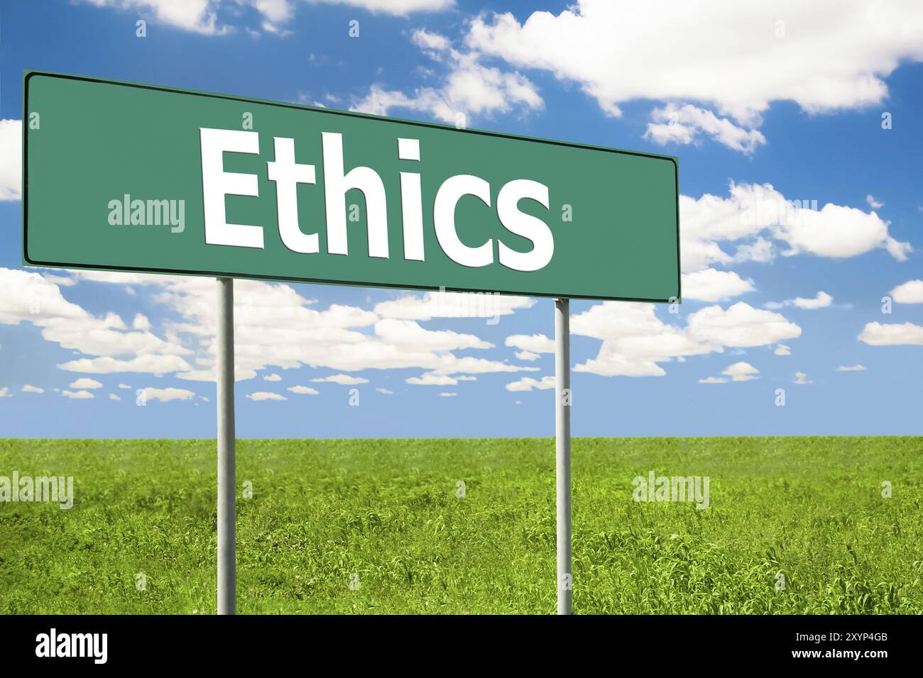 Ethics Road Sign. Blue Sky and Clouds Stock Photo - Alamy