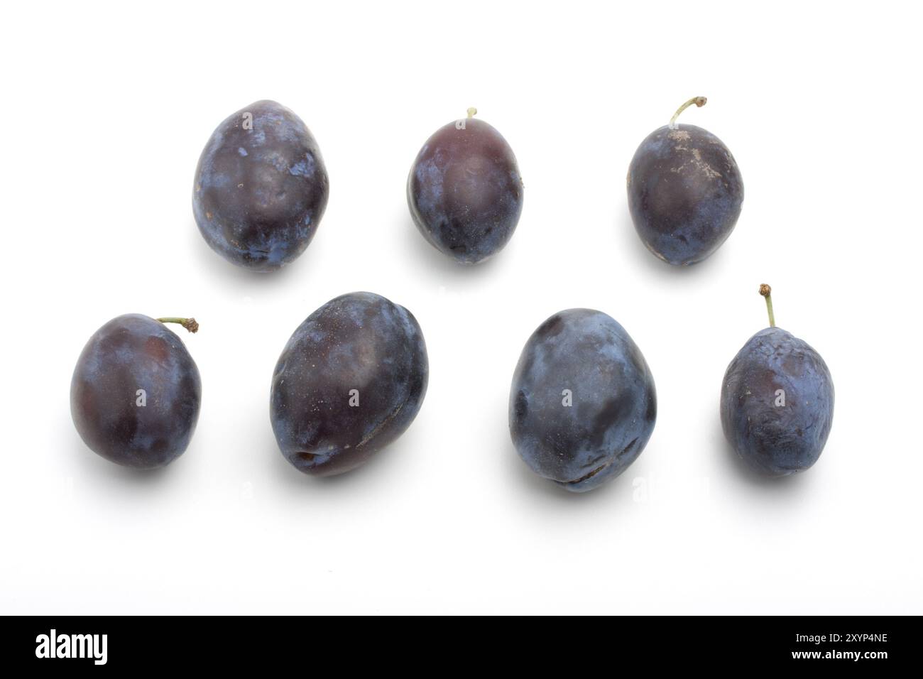 Fresh plums on white background Stock Photo - Alamy