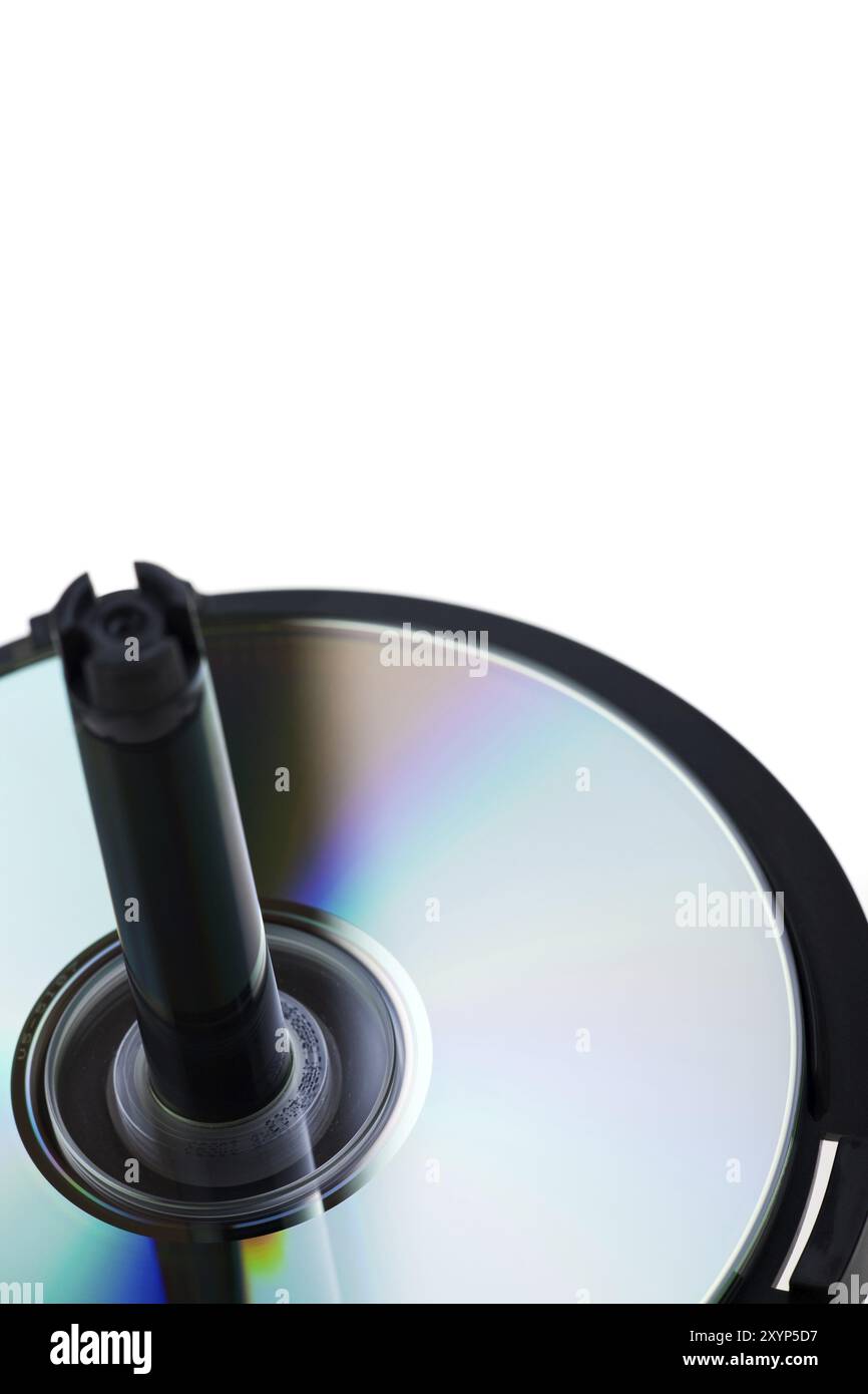 CDs on a spindle Stock Photo - Alamy