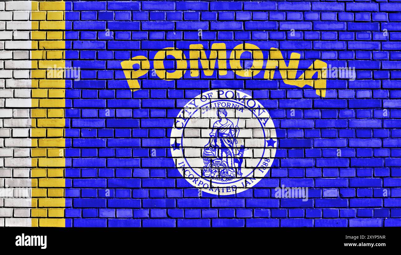 Flag of Pomona painted on brick wall Stock Photo - Alamy