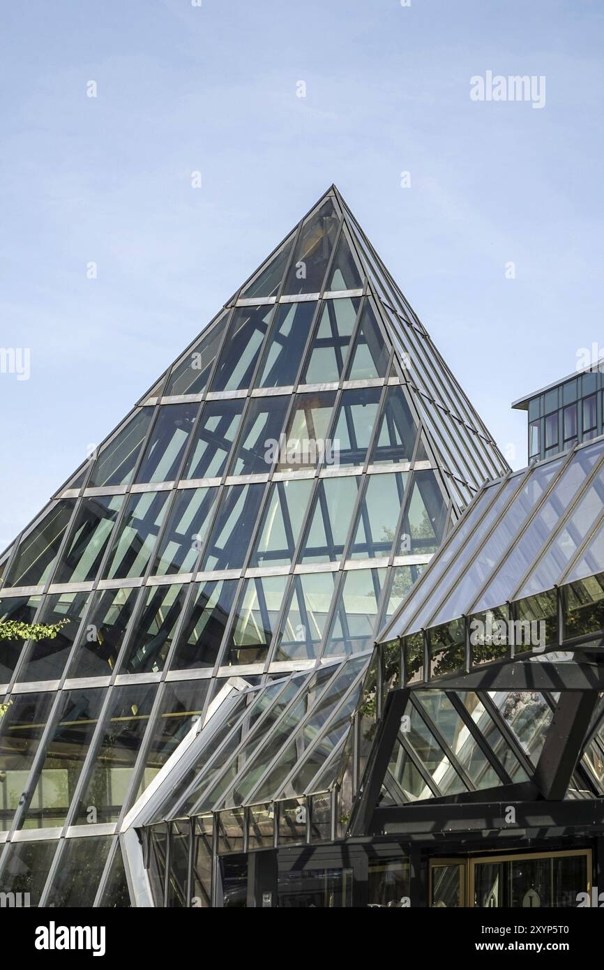 Berlin, Germany, 2014. Glass pyramid entrance to the Inter-Continental ...