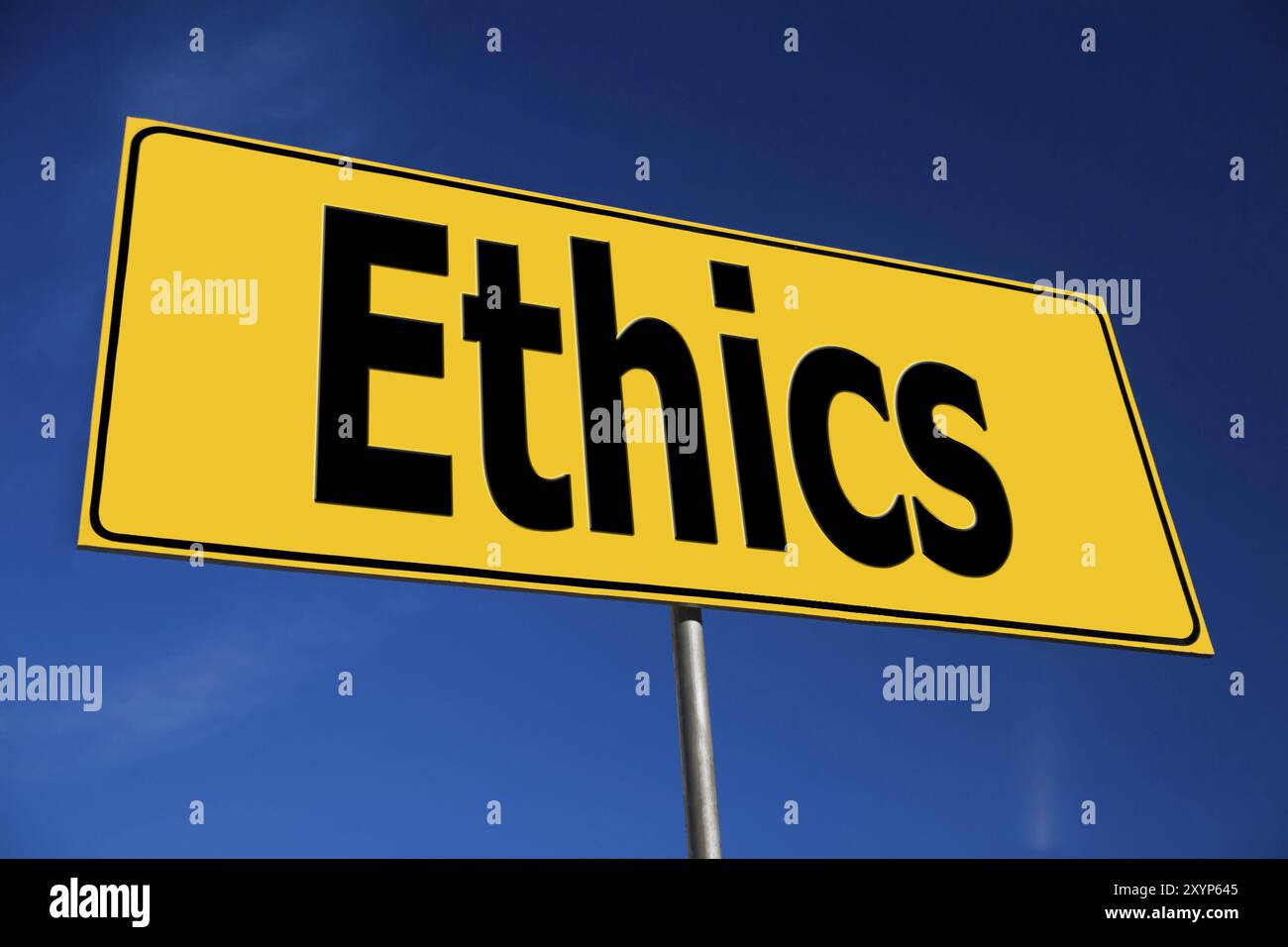 Ethics Road Sign. Blue Sky and Clouds Stock Photo - Alamy