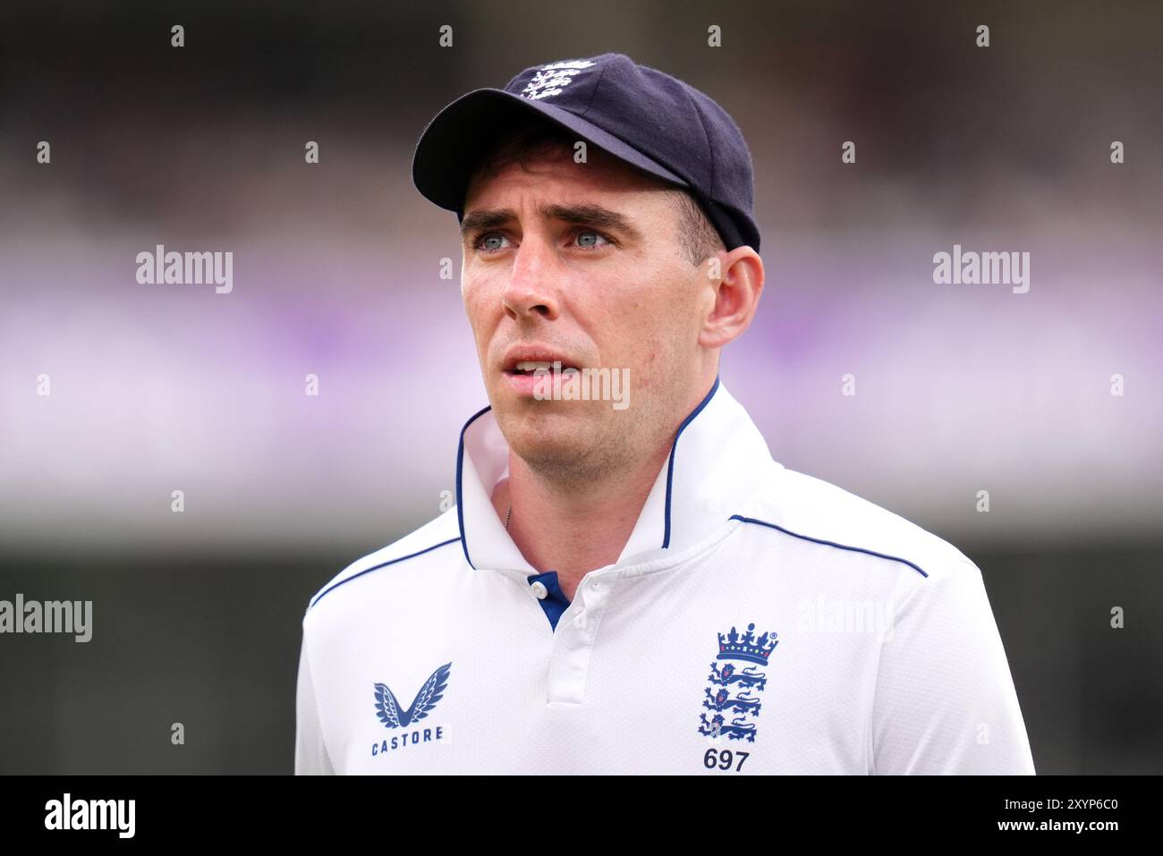 England's Dan Lawrence during day two of the second Rothesay Men's Test ...