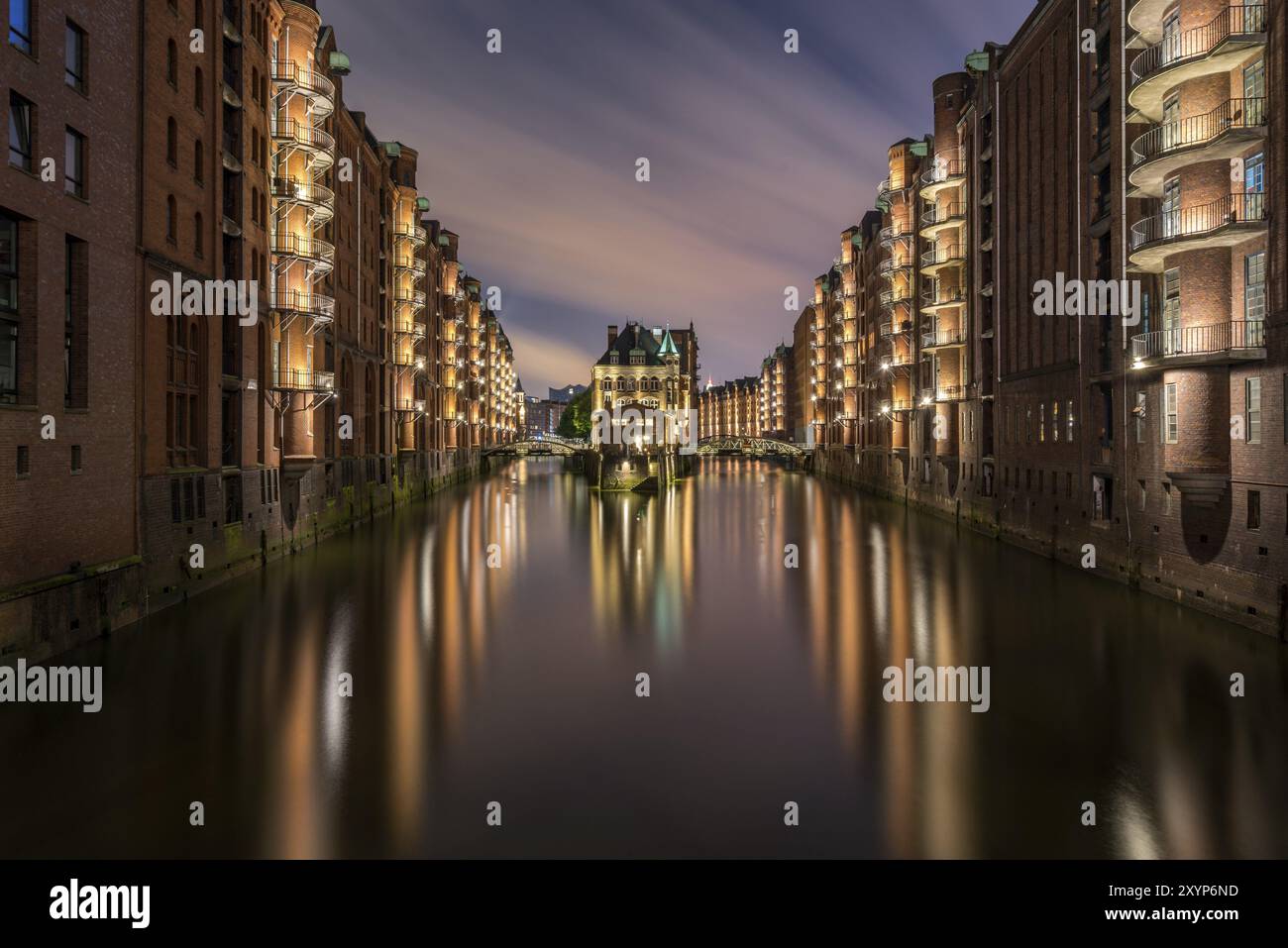 The moated castle in the Speicherstadt photographed from the ...