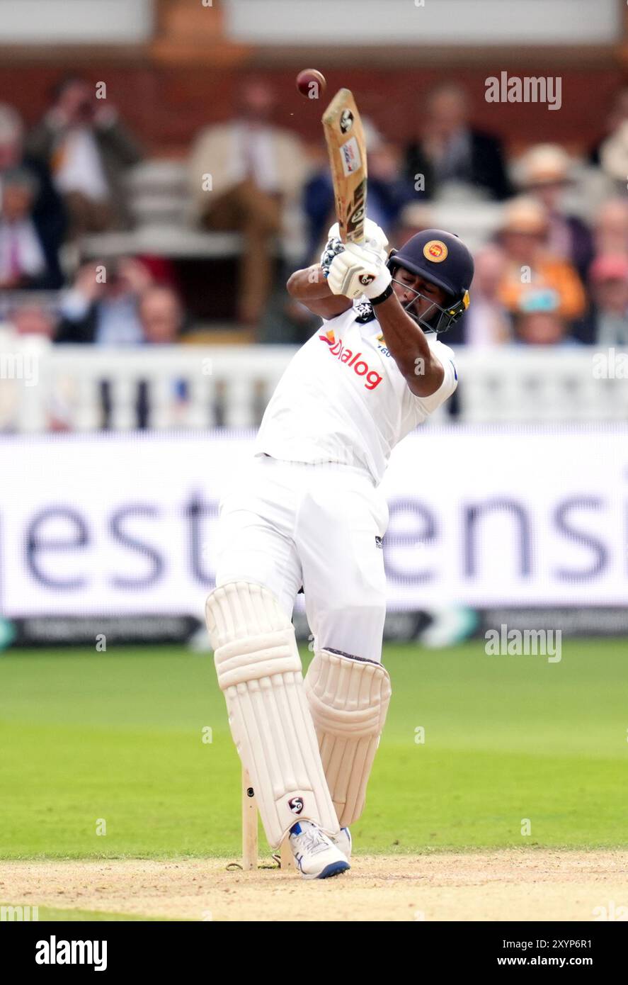 Sri Lanka's Kamindu Mendis in action during day two of the second ...