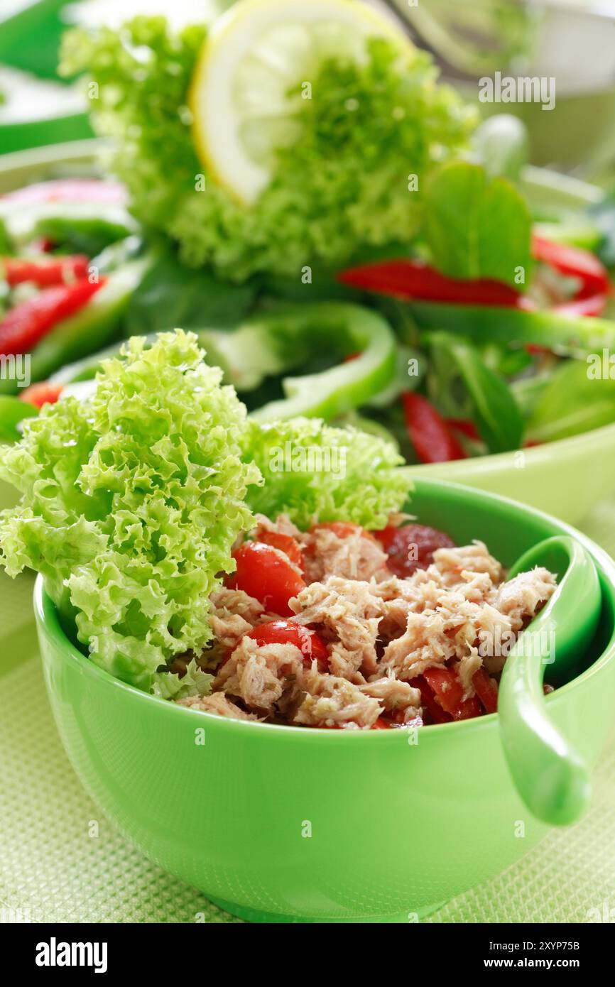 Healthy food, salad with tunny Stock Photo - Alamy