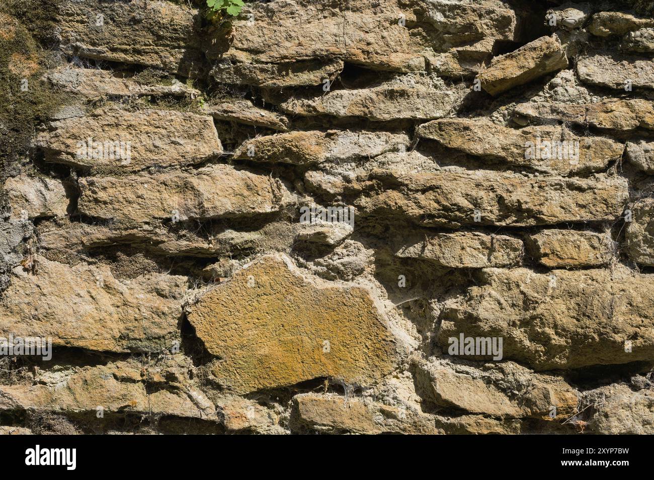 Old stone brick walls of natural stone with dust cobweb and mud ...
