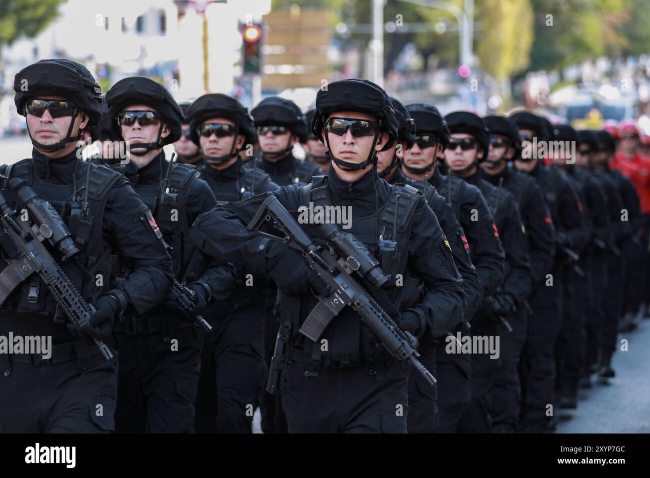 Gendarmerie commando units seen during othe parade. Victory Day is an ...