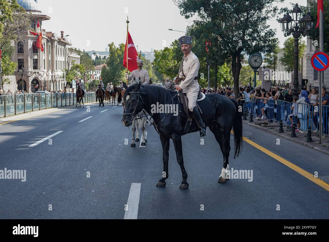 Military soldiers of the Turkish Armed Forces (TSK) seen on horses ...