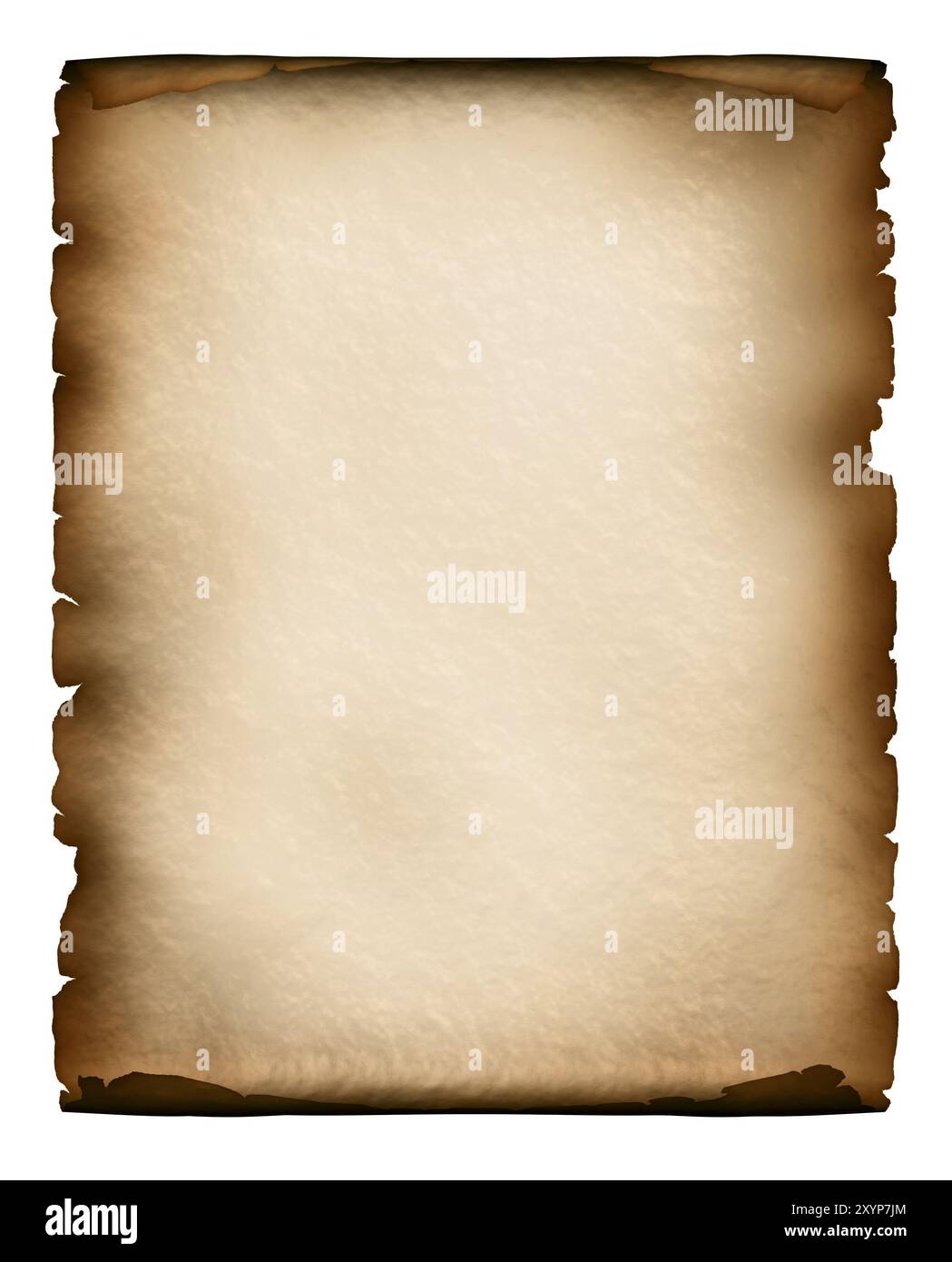 Stock illustration of an Old piece of parchment with torn burnt edges ...
