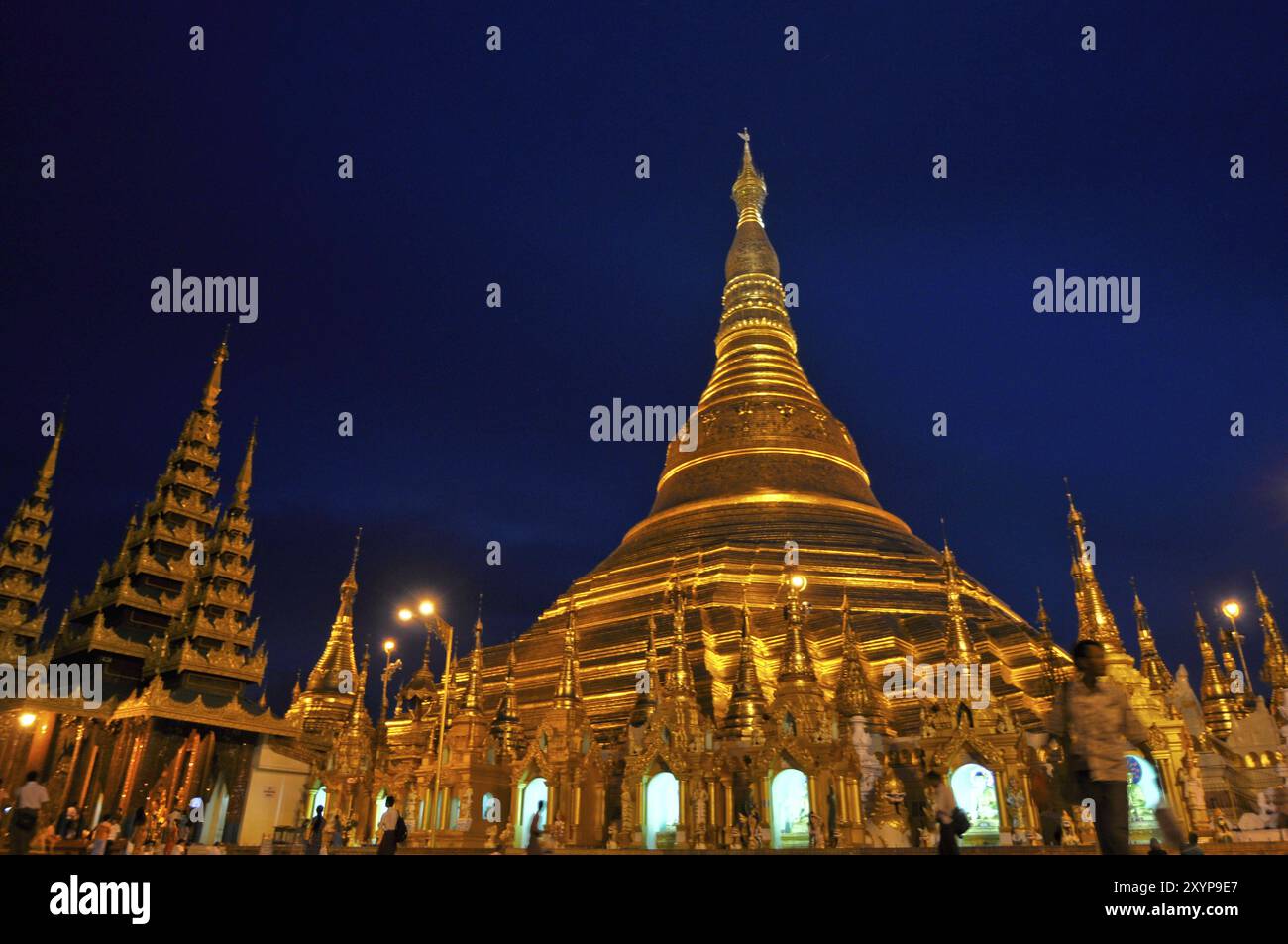 The picture was taken in 2011 in Rangoon, at night in the area of the ...