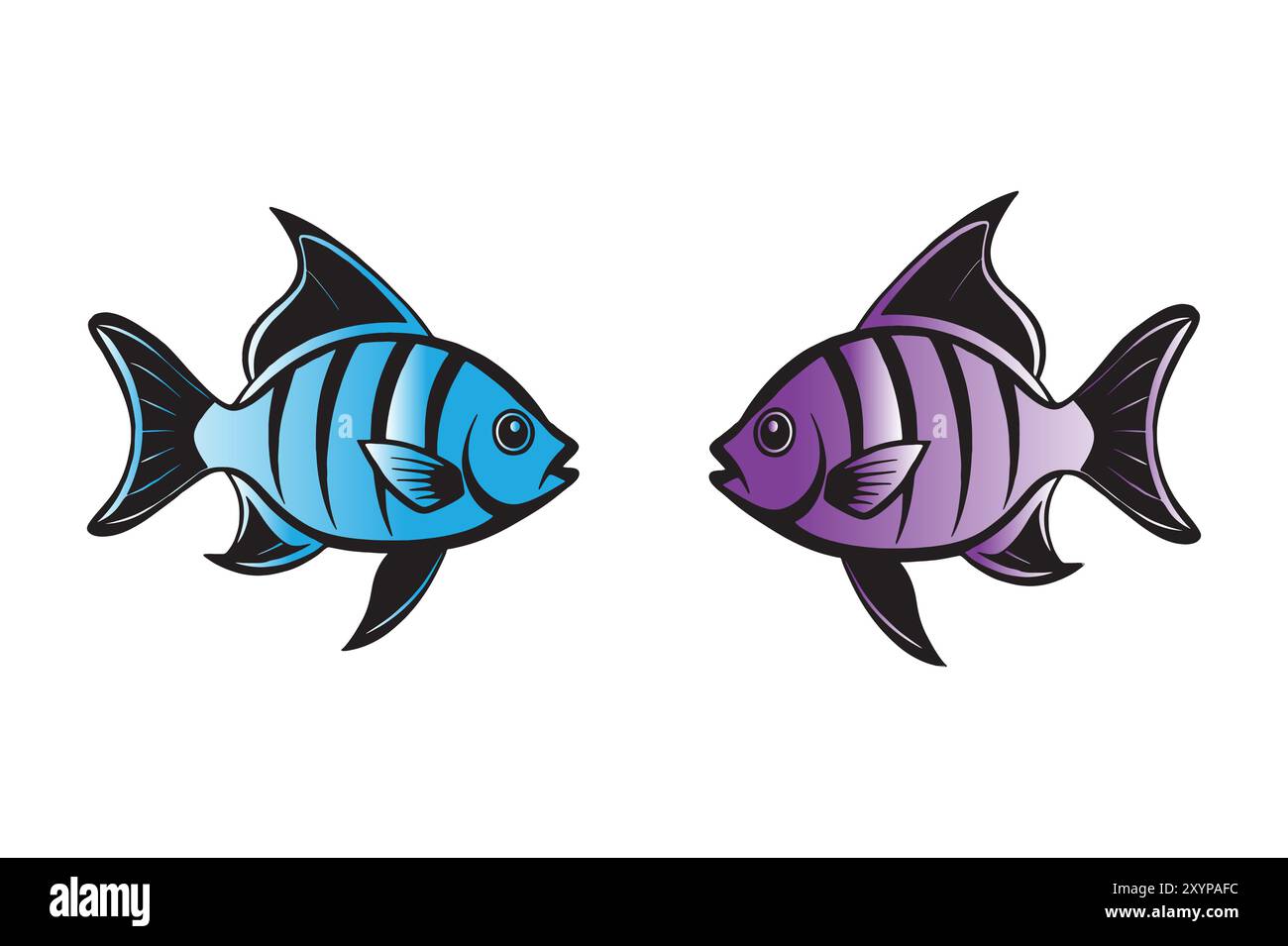 Shark and goldfish Stock Vector Images - Alamy