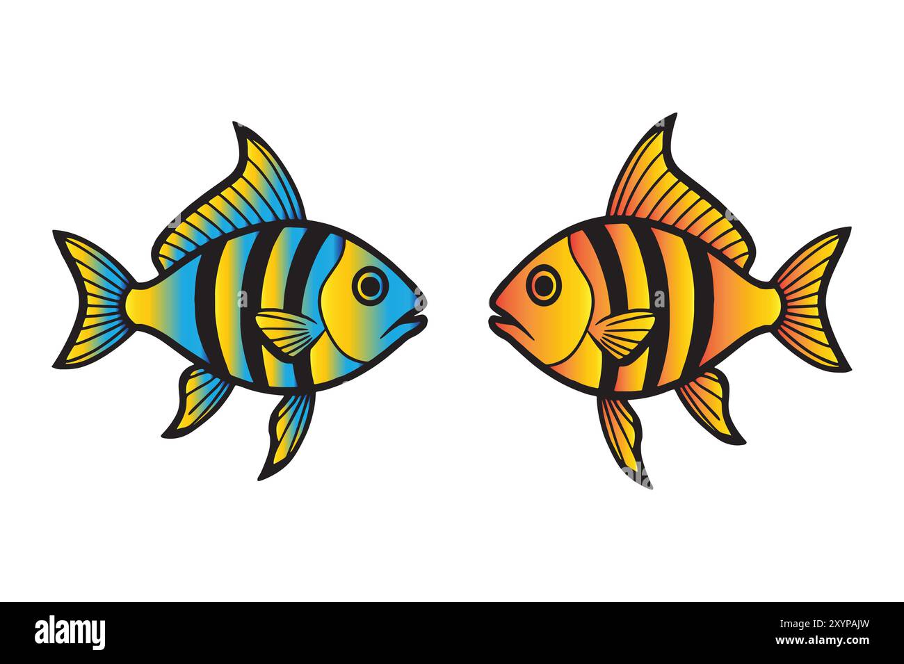 Shark and goldfish Stock Vector Images - Alamy