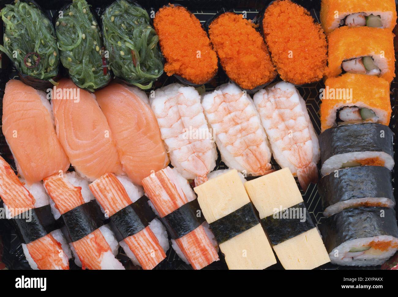 Sushi sashimi set isolated on white background Stock Photo - Alamy