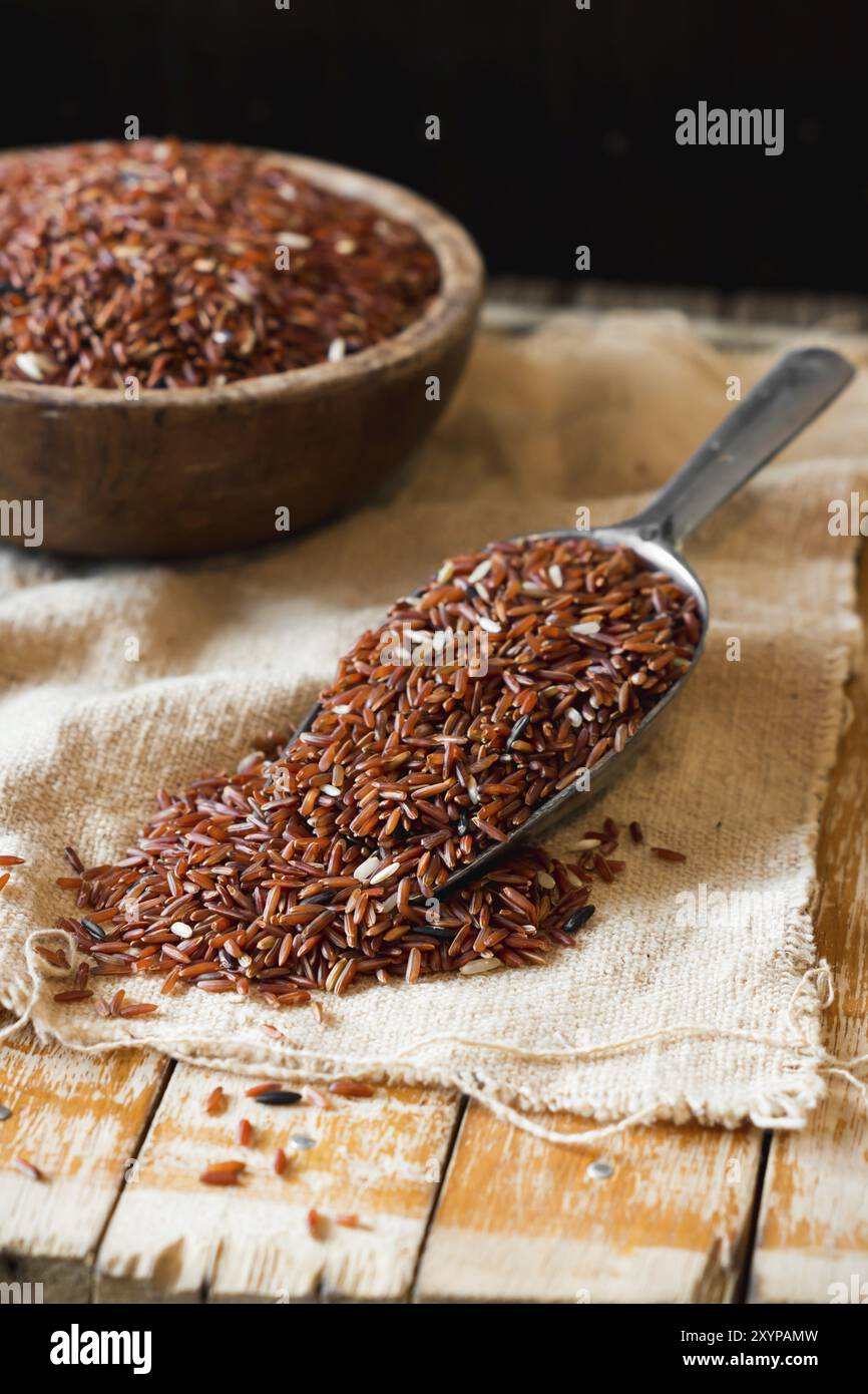 Brown rice (jasmine rice) healthy food of thailand Stock Photo - Alamy