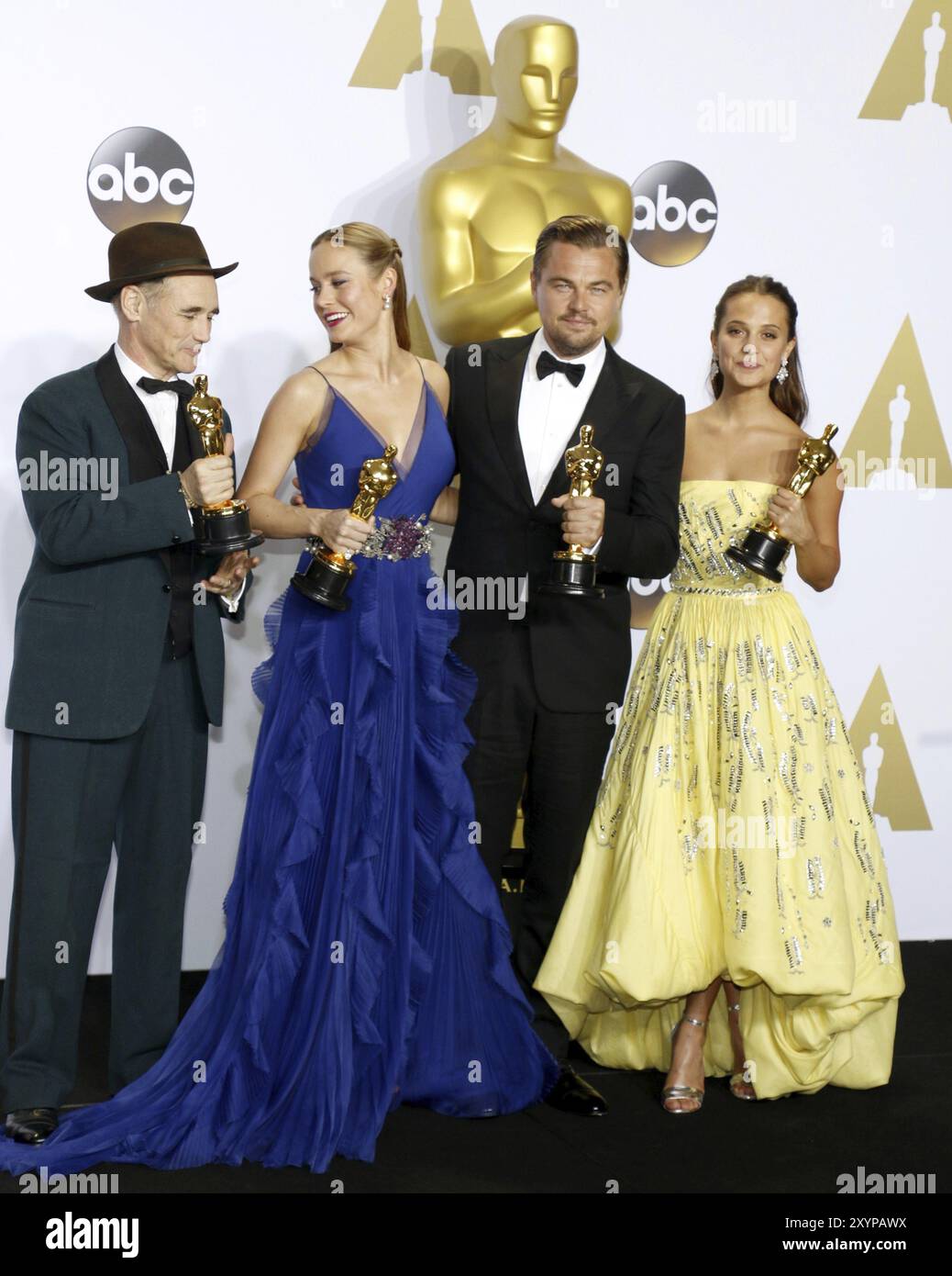 Mark Rylance, Brie Larson, Leonardo DiCaprio and Alicia Vikander at the ...