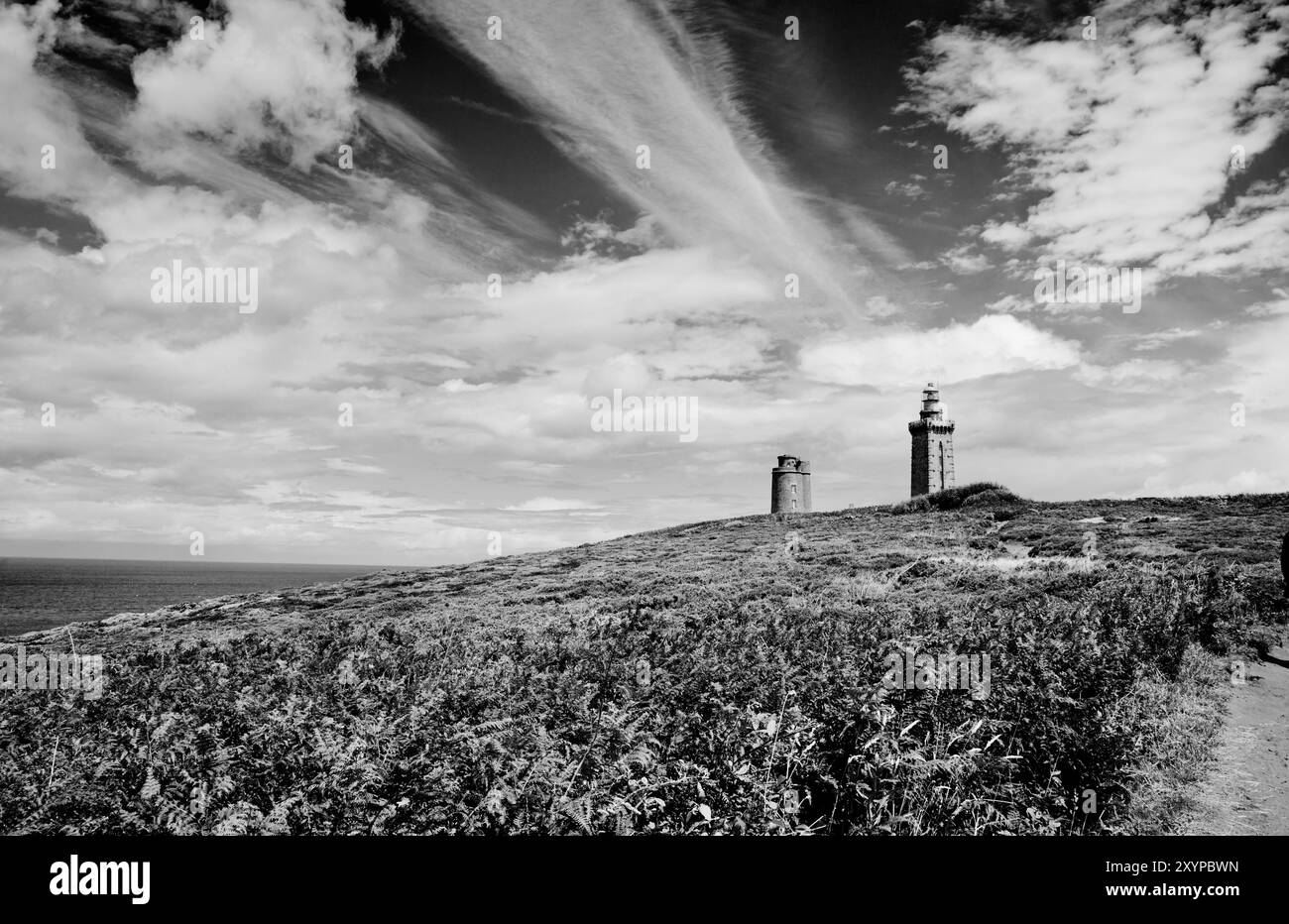 Cap Frehel with its lighthouse in Brittany Stock Photo - Alamy