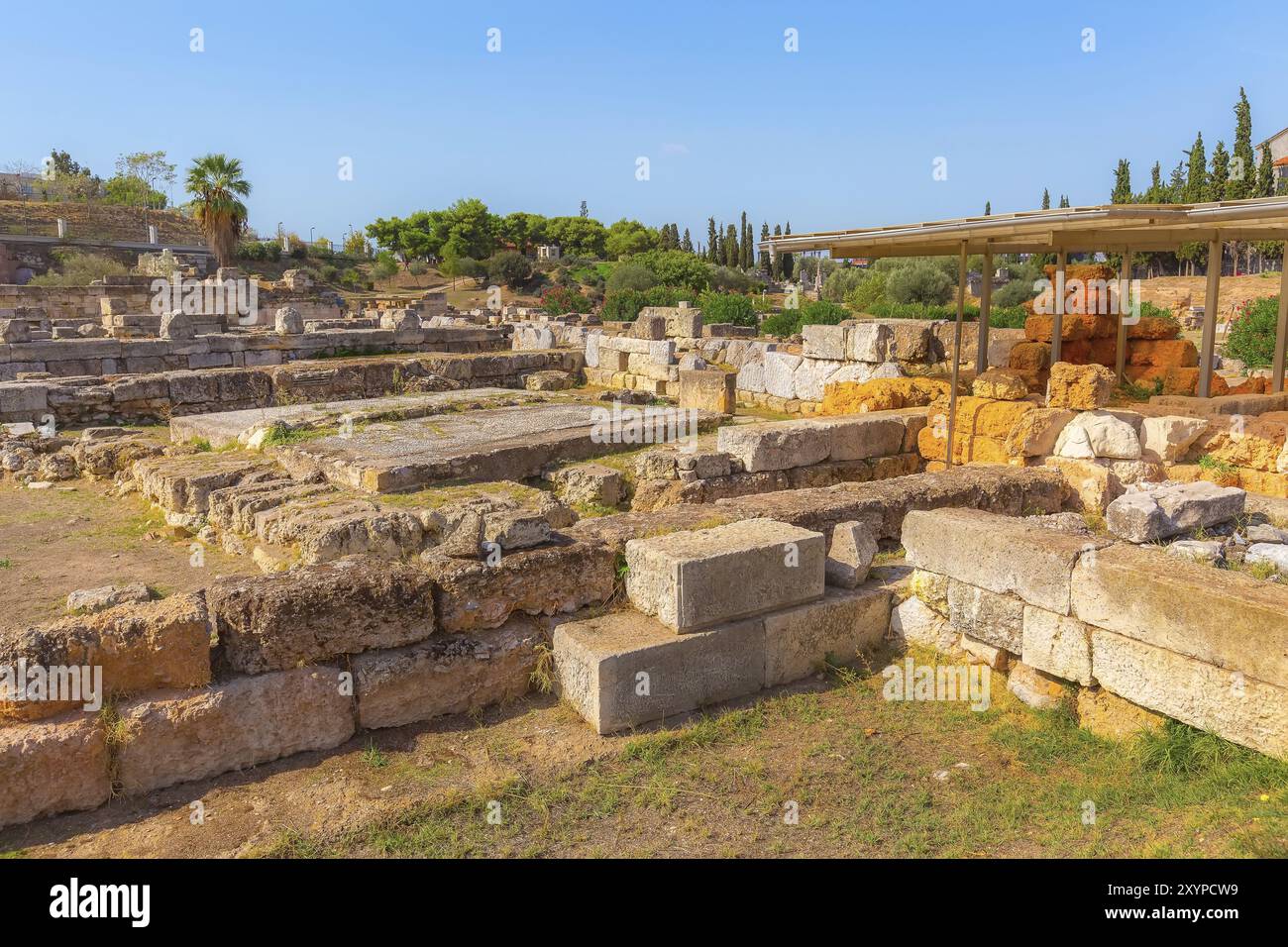 Athens, Greece remains of ancient Kerameikos Quarter, stone ruins Stock ...