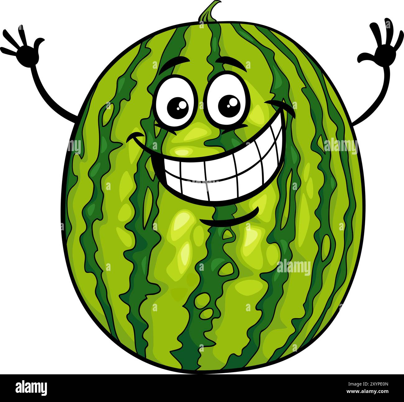 Funny watermelon fruit cartoon illustration hi-res stock photography ...