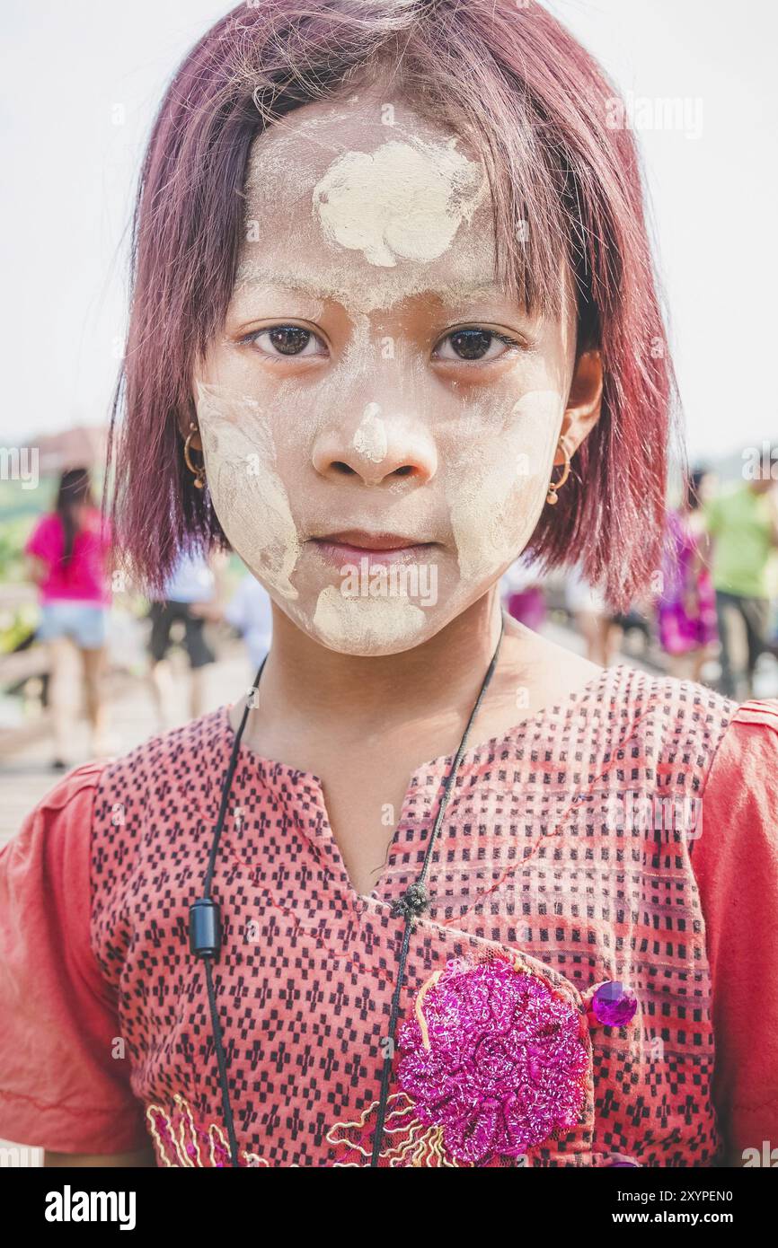 Sangkhlaburi, Thailand-April14: Unidentified young asian Girl with ...