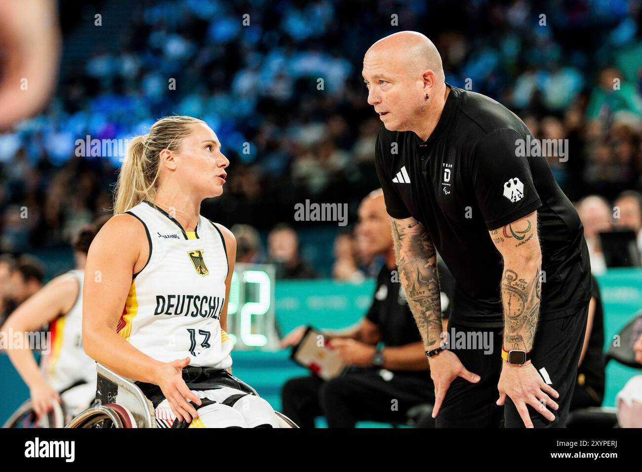 PARIS, FRANKREICH 30. August - Rollstuhlbasketball Deutschland - USA ...