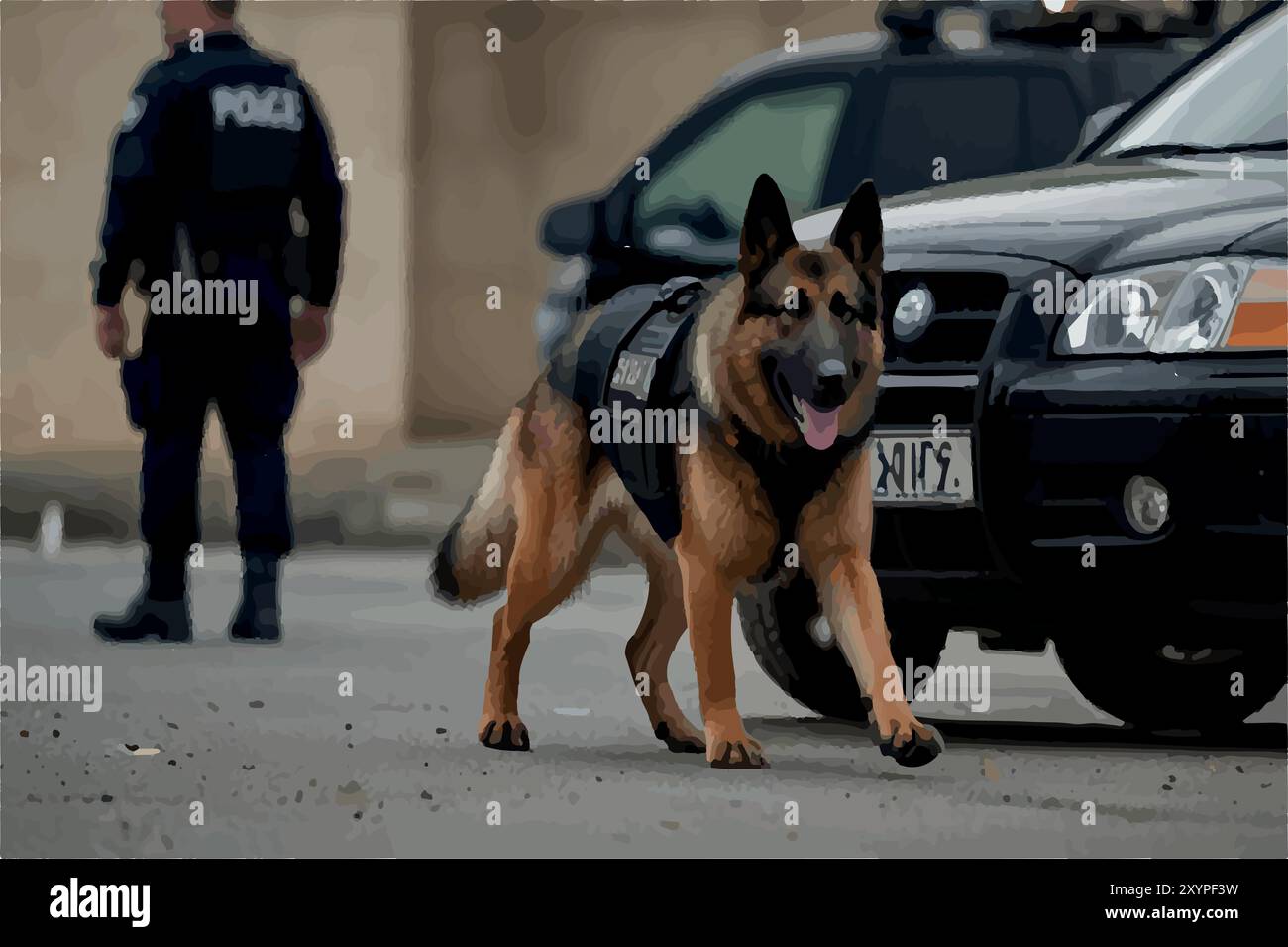Police Dogs Are Prepared for Duty Stock Vector Image & Art - Alamy