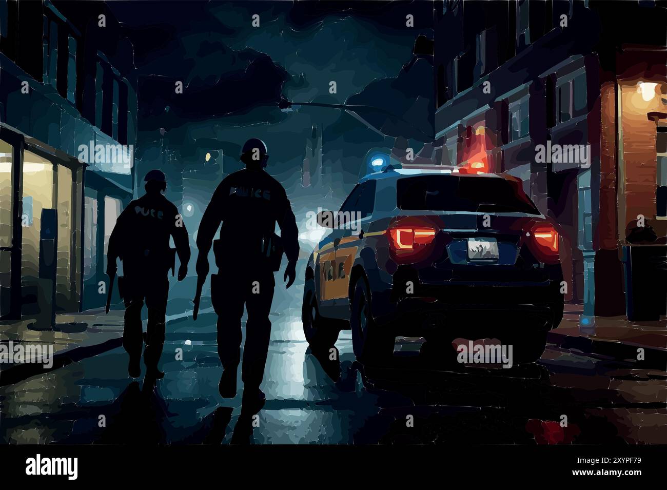 Role of Police in Modern Society, Protecting and Serving Stock Vector ...