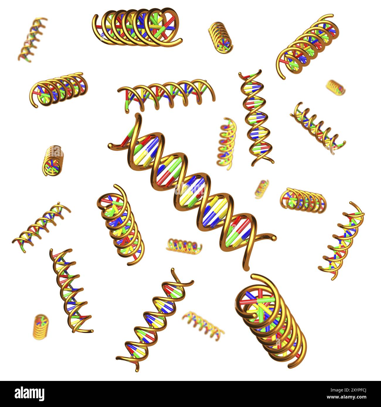 DNA molecules isolated on white background Stock Photo - Alamy