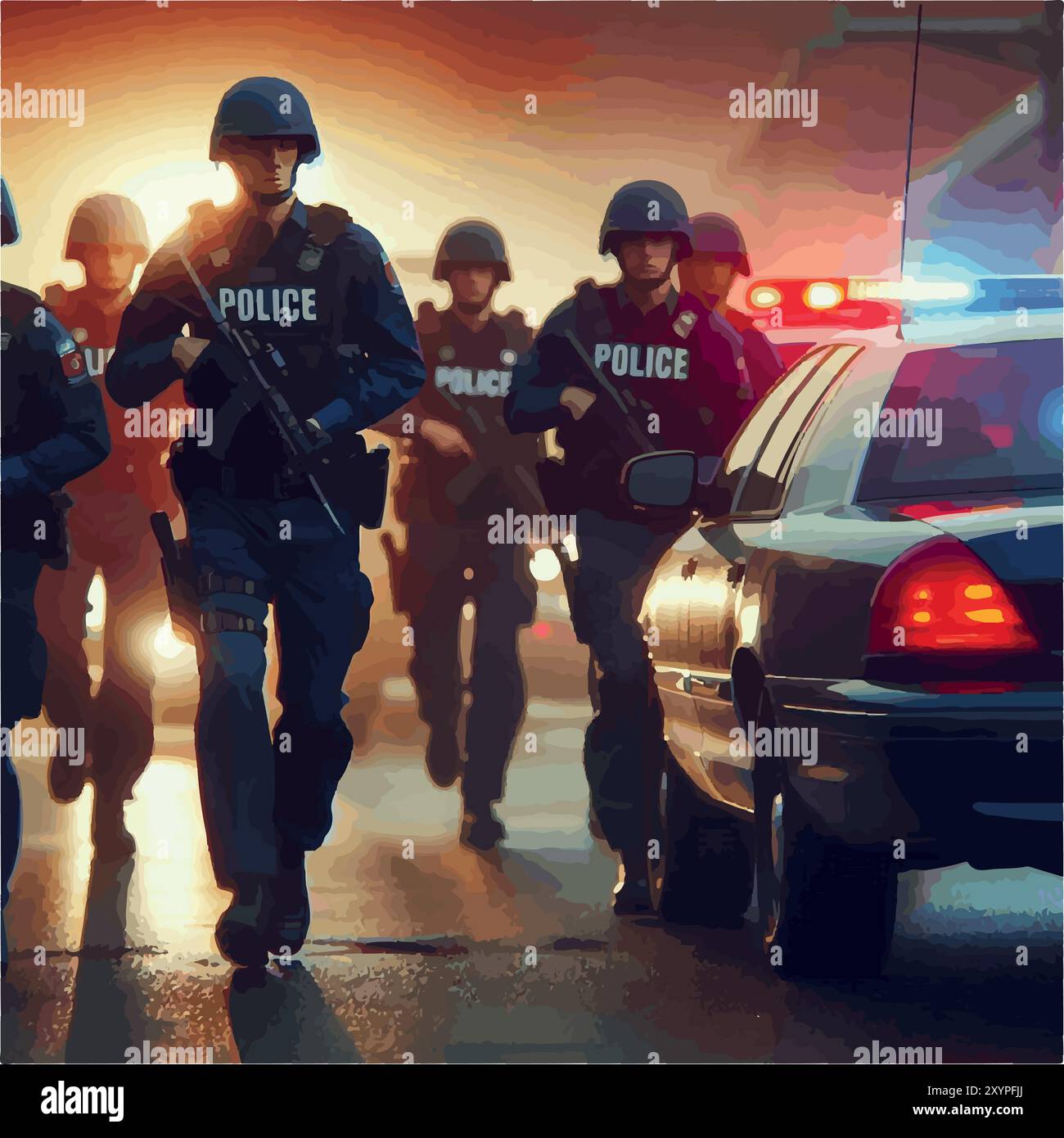 Police Patrol to High-Tech Crime Fighting Stock Vector Image & Art - Alamy