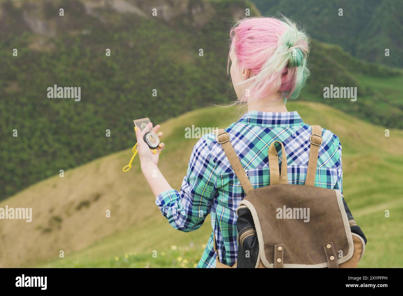 Girls trekking compass hi-res stock photography and images - Alamy