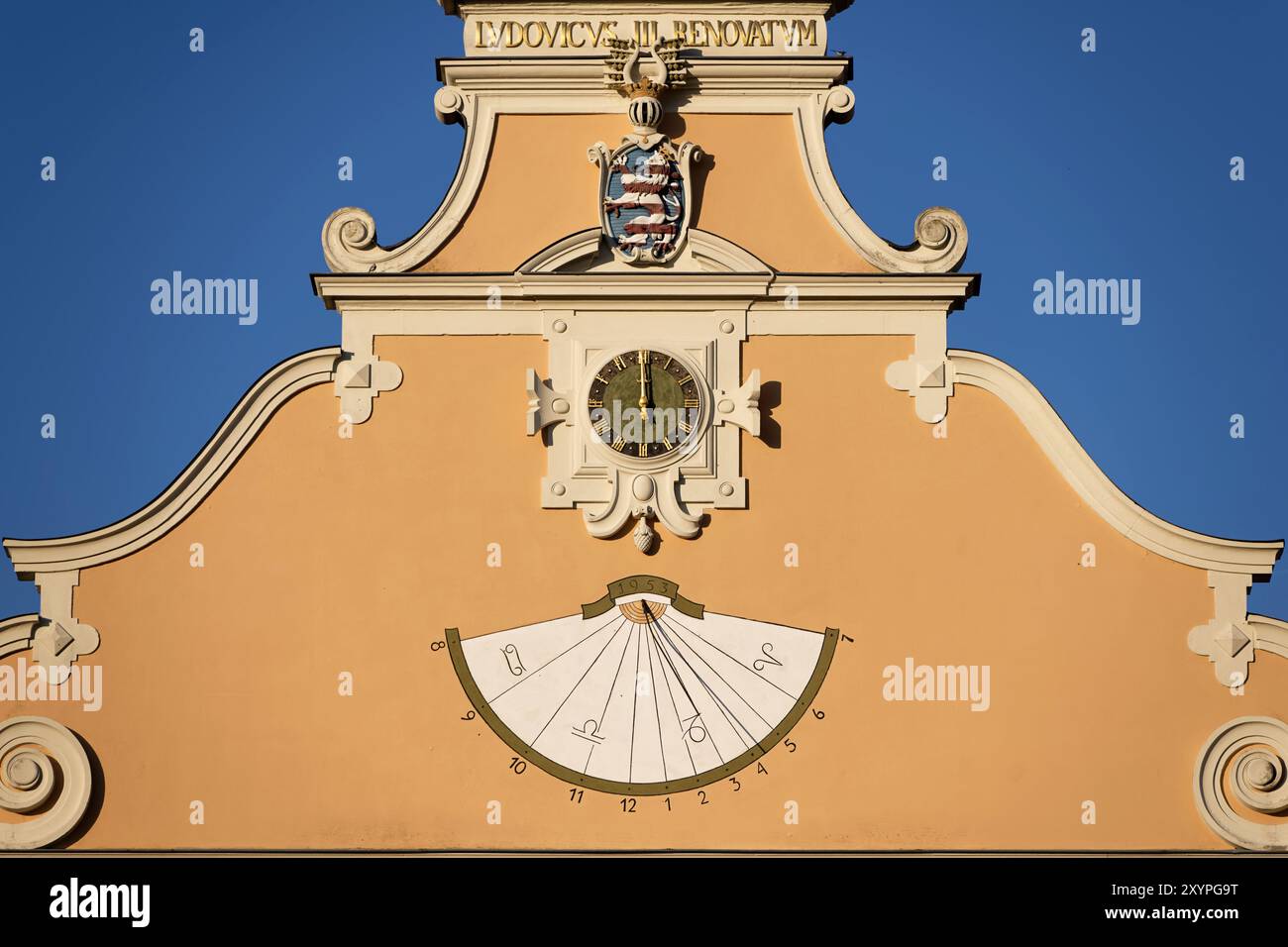 Kranichstein Hunting Lodge Sundial Stock Photo - Alamy