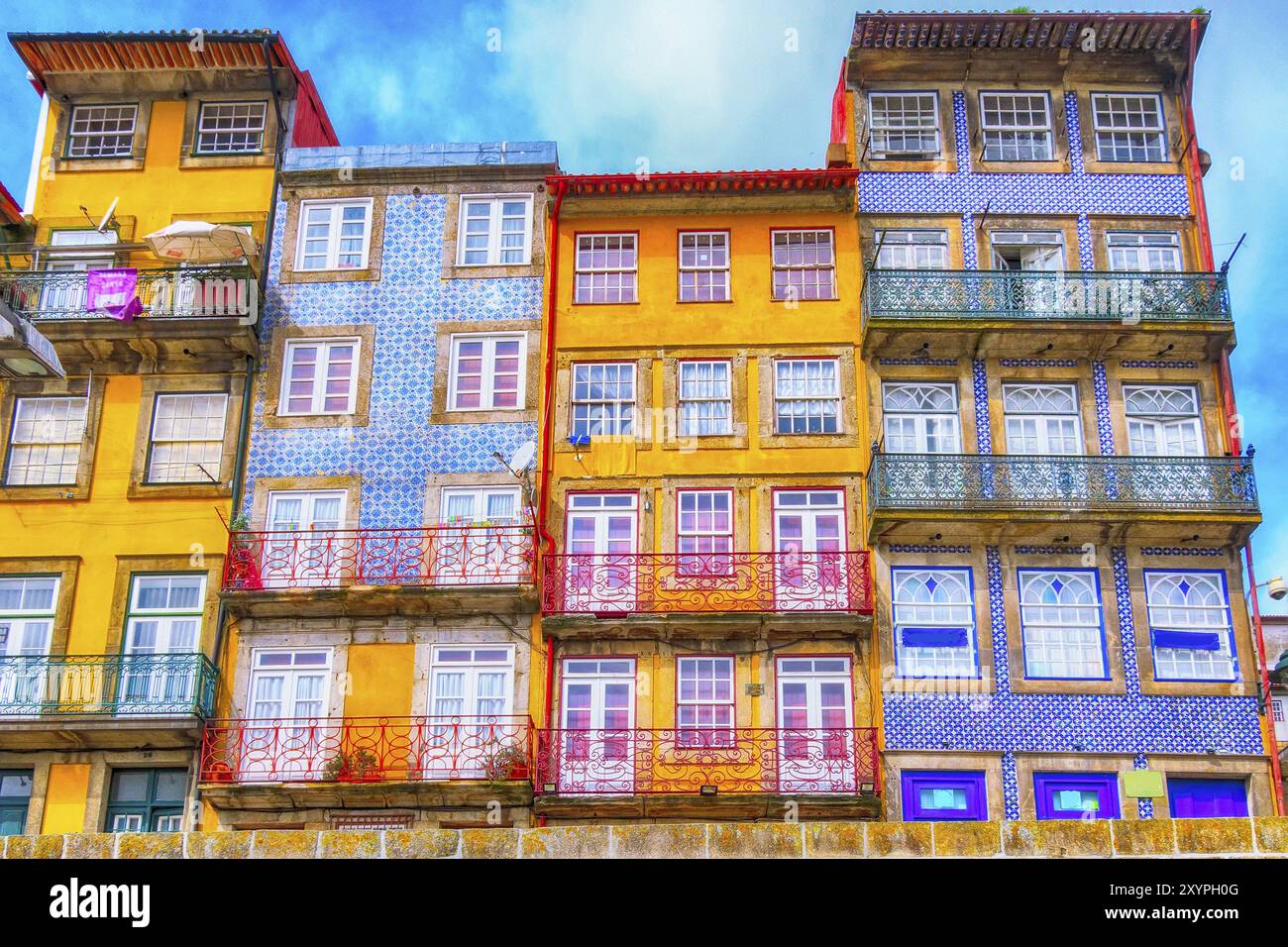 Porto, Portugal old town colorful traditional houses Stock Photo - Alamy