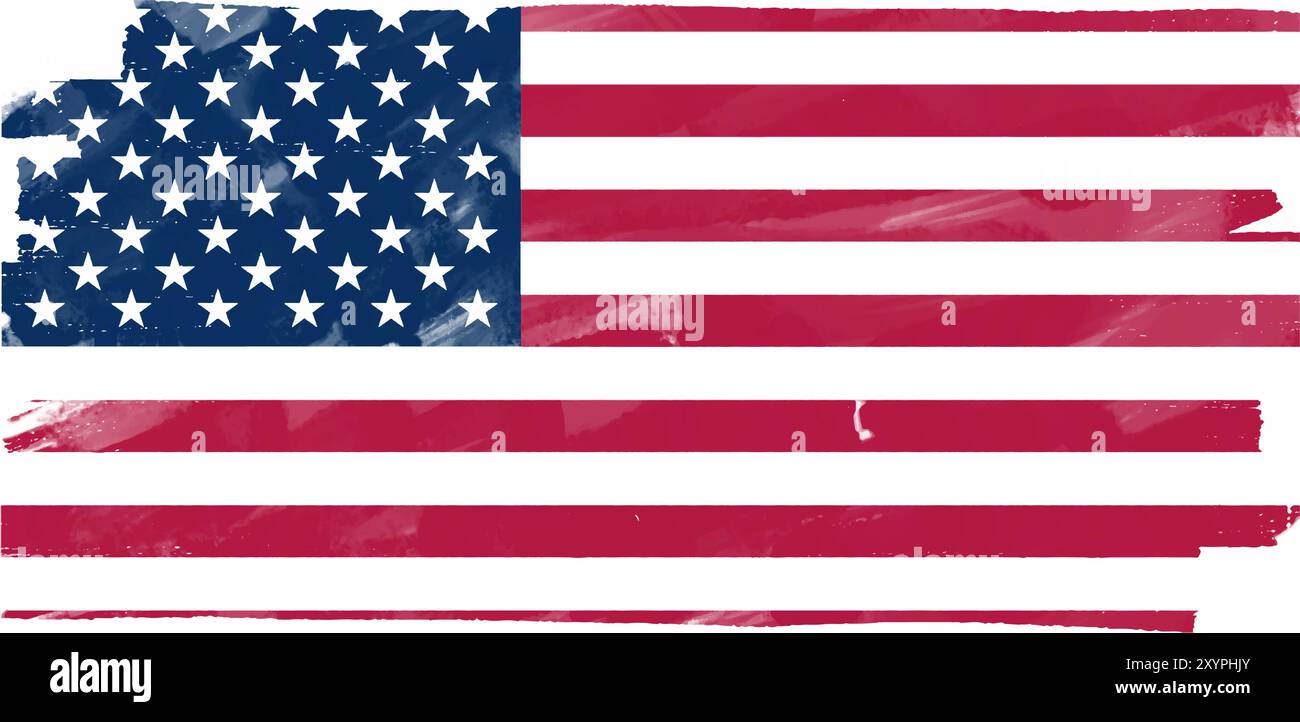 Grunge USA flag. Distressed American flag. Vector illustration Stock ...