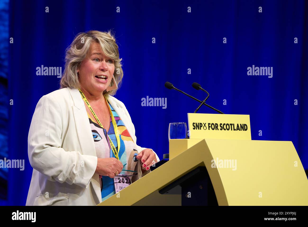 Edinburgh Scotland, UK 30 August 2024. Michelle Thomson MSP at the SNP ...