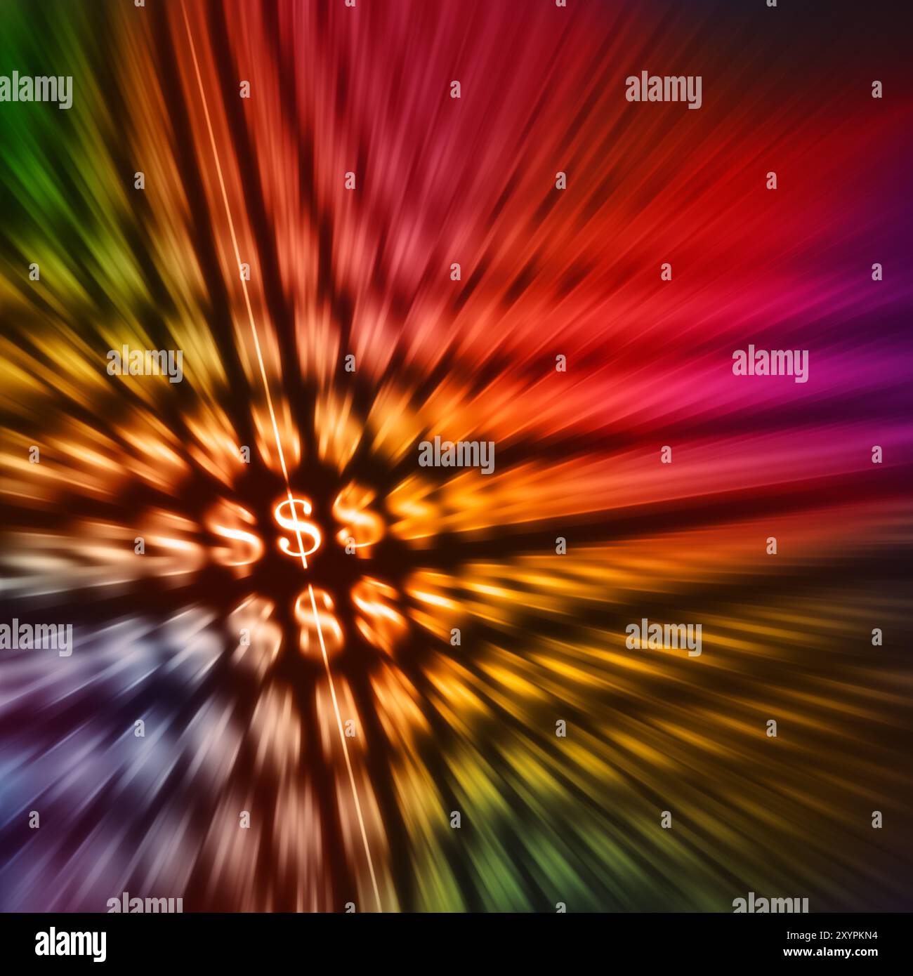 Abstract dynamic background with dollar currency symbols. Business and ...