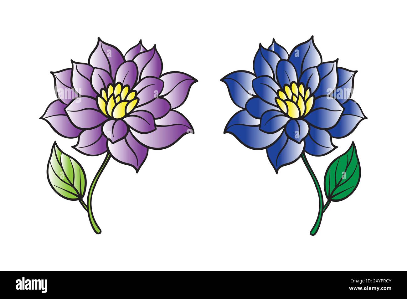 Vibrant color flowers Stock Vector Images - Alamy