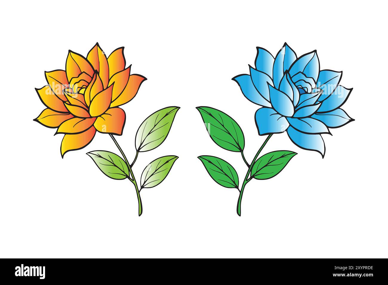 colorful flower vector set Stock Vector Image & Art - Alamy