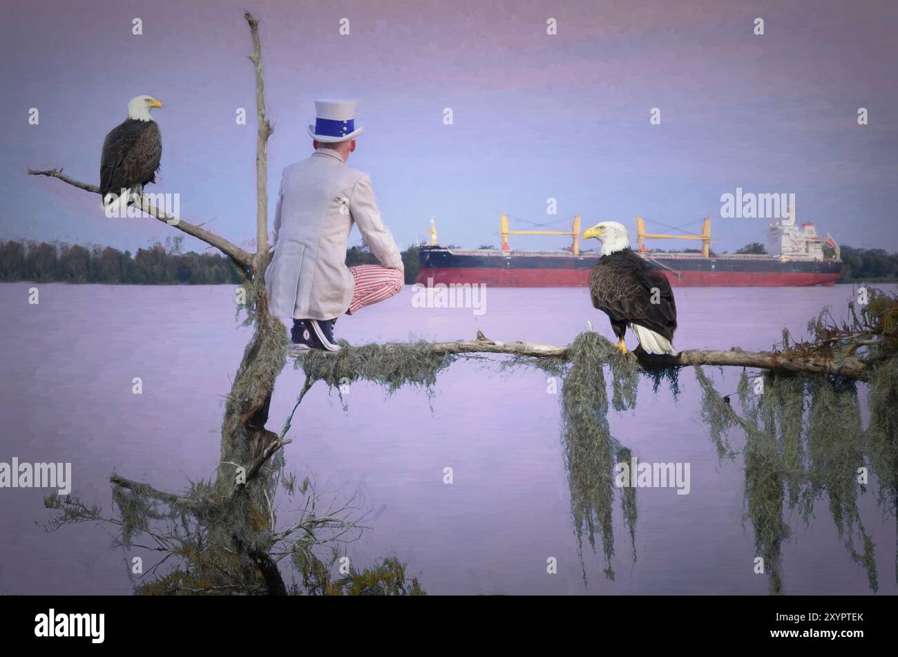 USA,Deep South, Louisiana, Uncle Sam Huck Sam, Mississippi River Stock ...