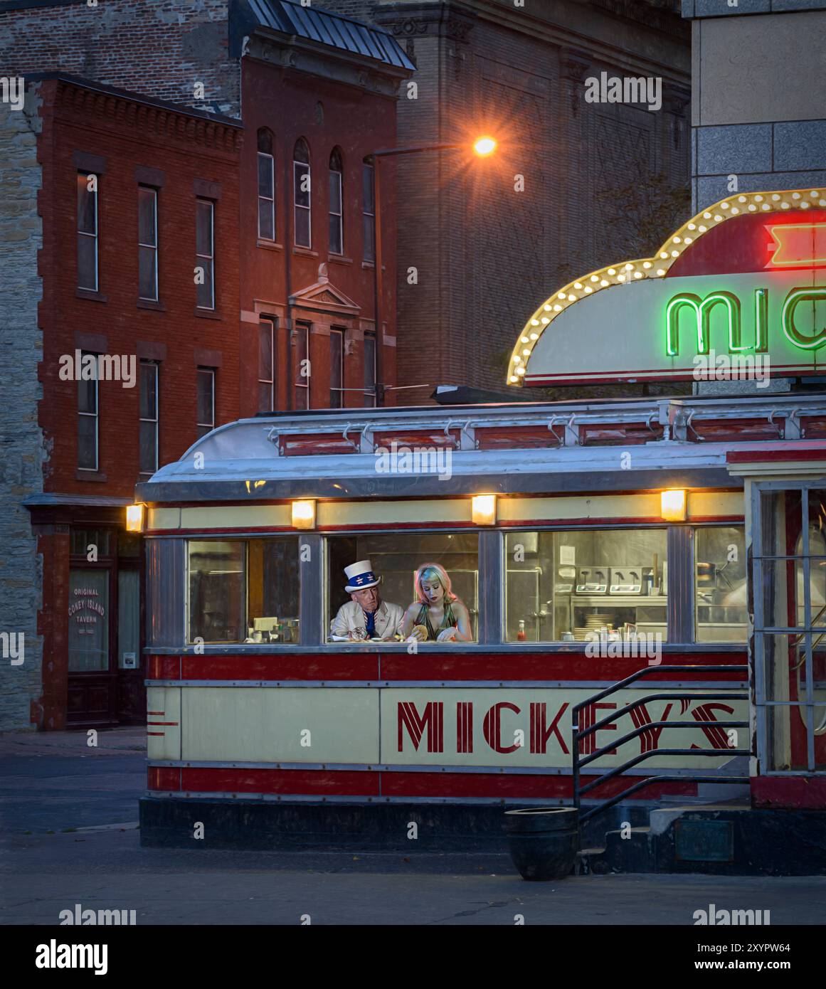 USA,Midwest, Minnesota, St.Paul, Mickey's Diner, Uncle Sam Stock Photo ...