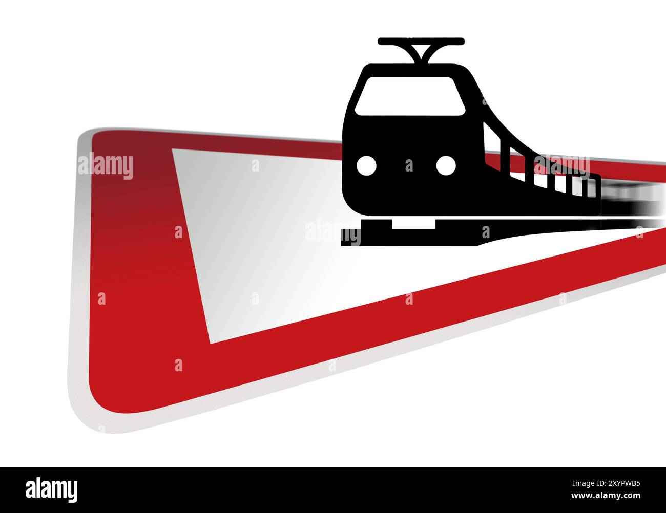 Traffic sign, Attention ungated level crossing Stock Photo - Alamy